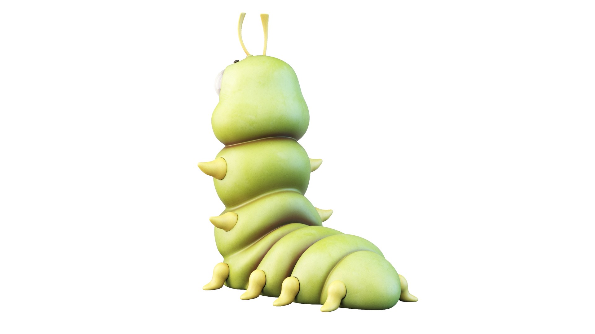 3D Model Cartoon Caterpillar Character - TurboSquid 2070233