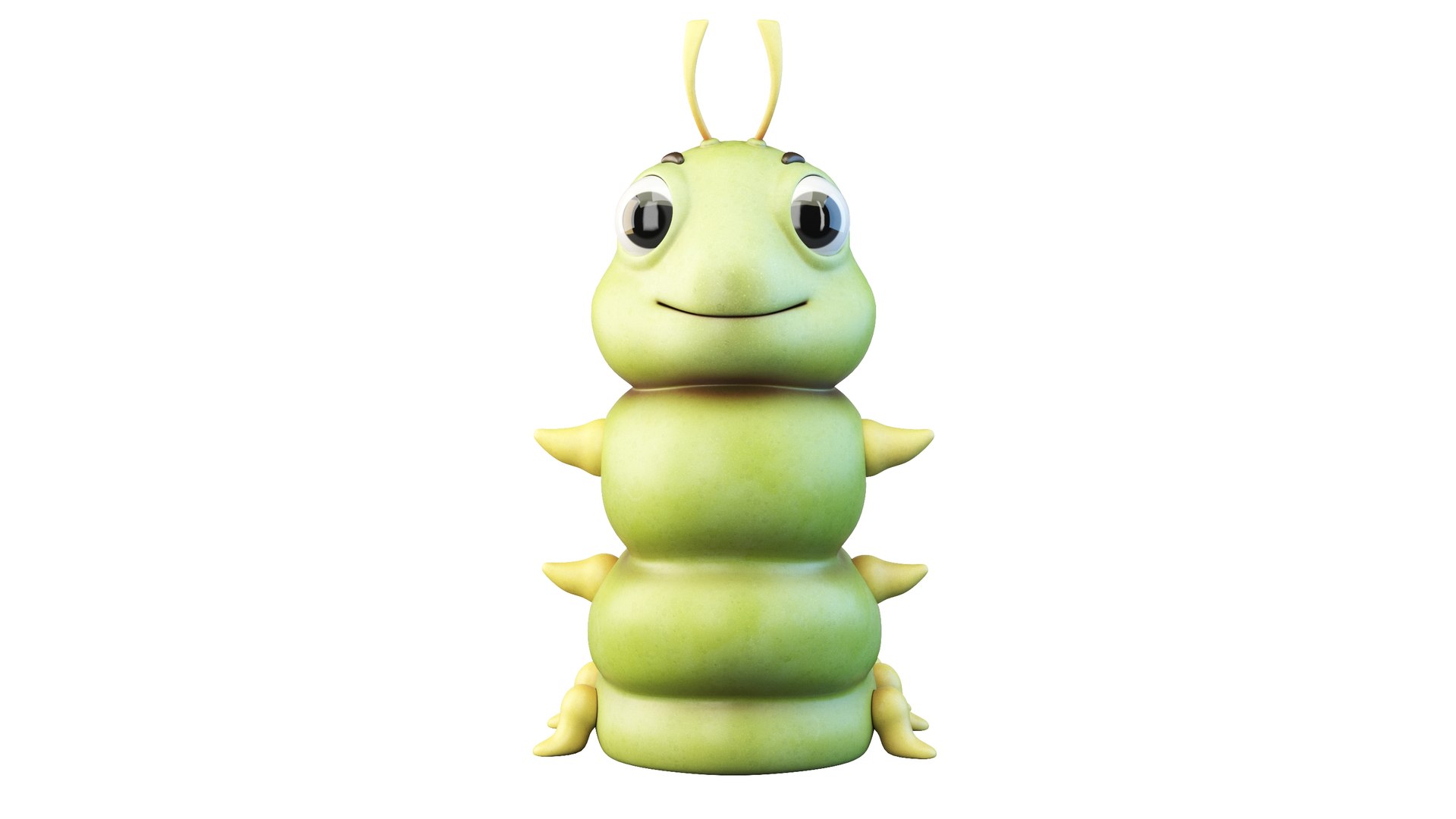 3D Model Cartoon Caterpillar Character - TurboSquid 2070233