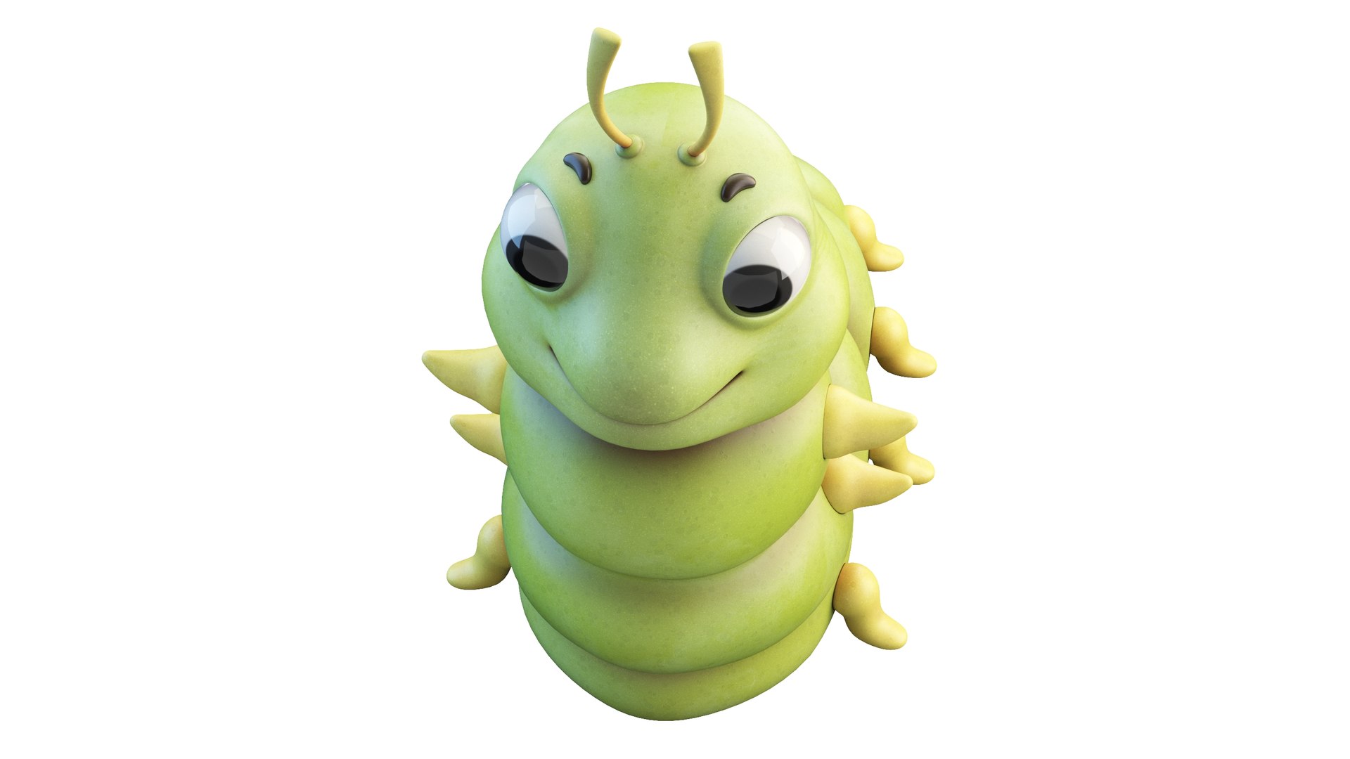 3D Model Cartoon Caterpillar Character - TurboSquid 2070233