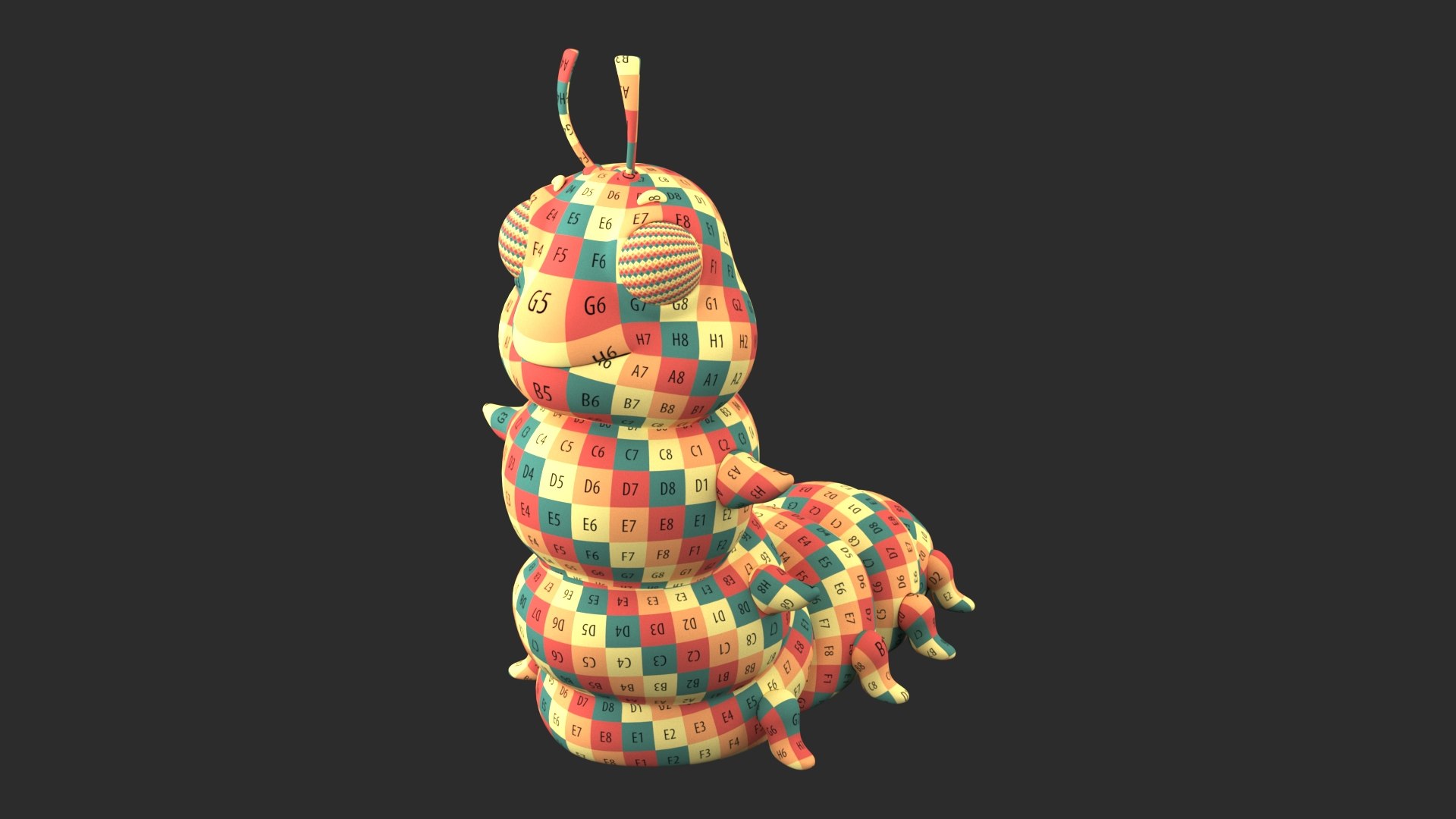 3D Model Cartoon Caterpillar Character - TurboSquid 2070233