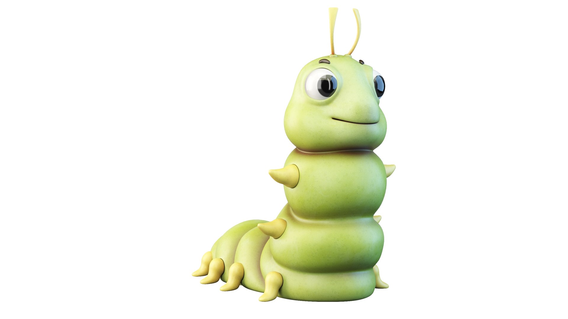 3D Model Cartoon Caterpillar Character - TurboSquid 2070233