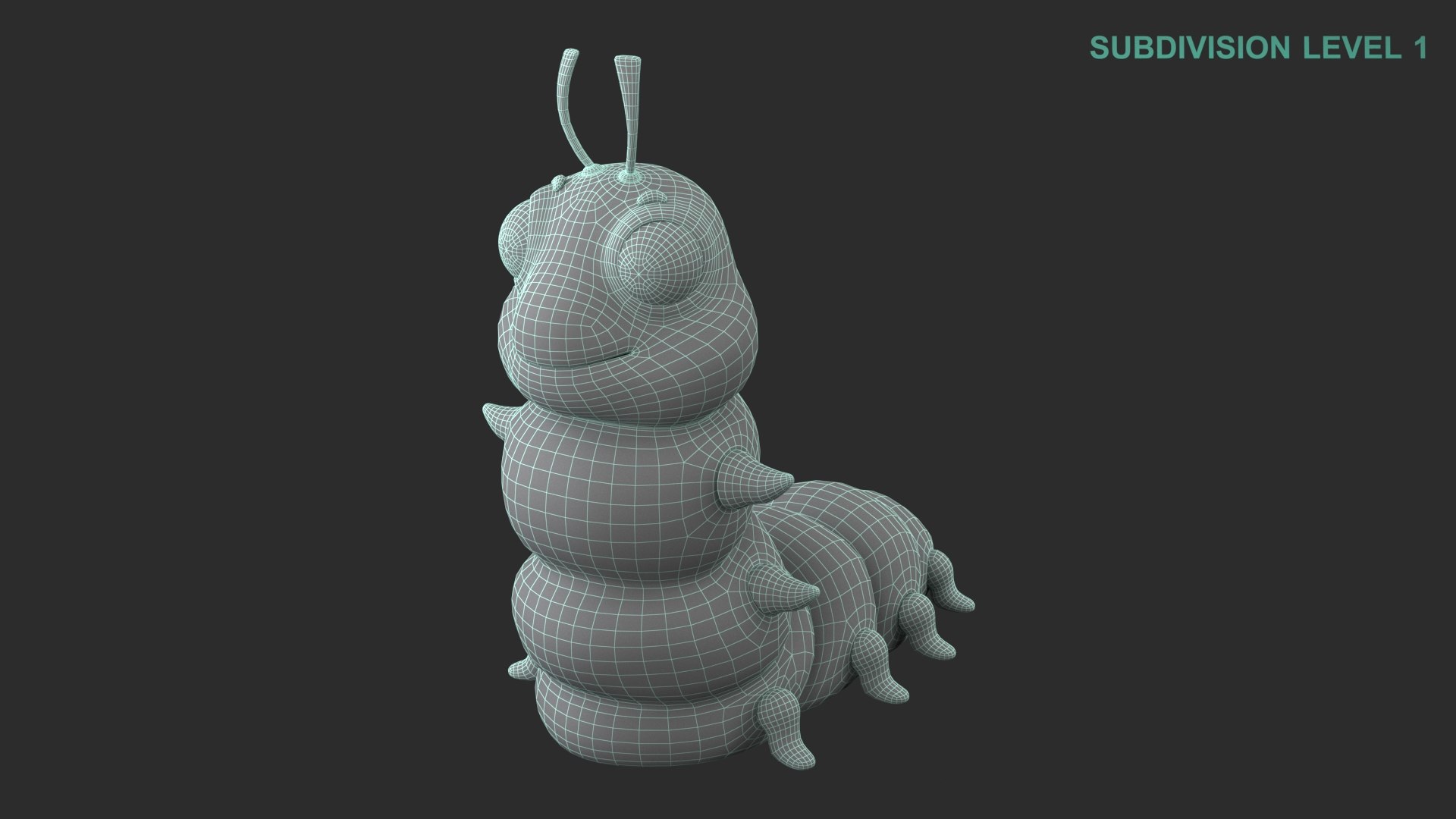 3D Model Cartoon Caterpillar Character - TurboSquid 2070233
