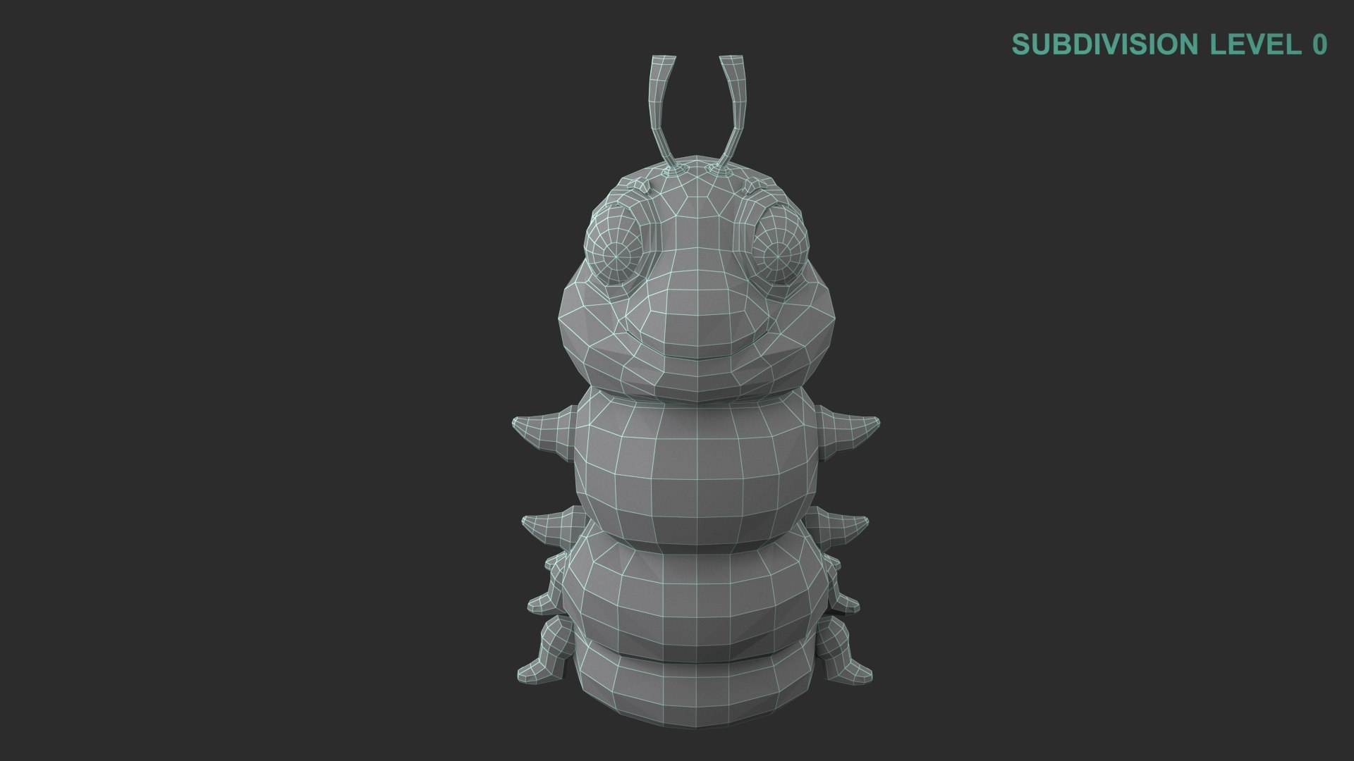 3D Model Cartoon Caterpillar Character - TurboSquid 2070233