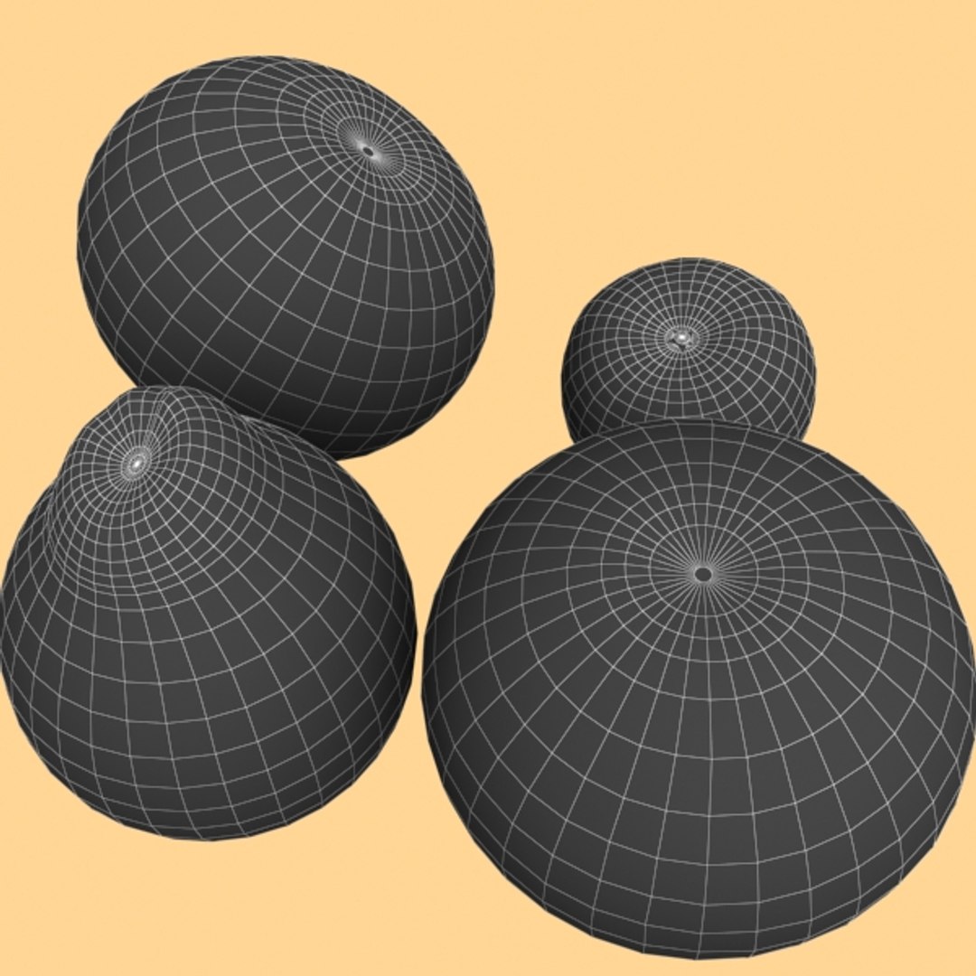 3d Grapefruits Orange Mandarine Fruits Model