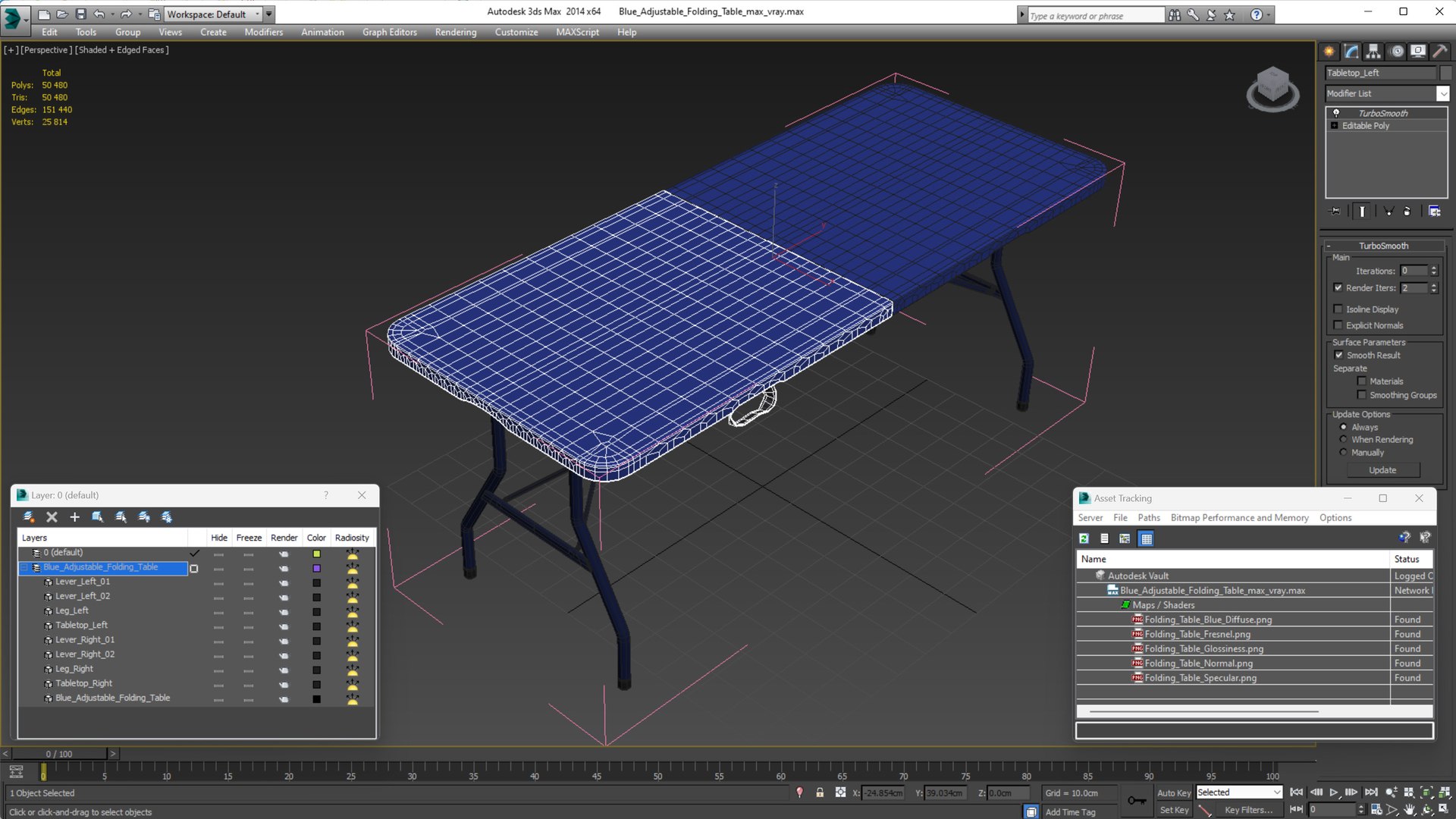 Blue Adjustable Folding Table 3D model - TurboSquid 2104643
