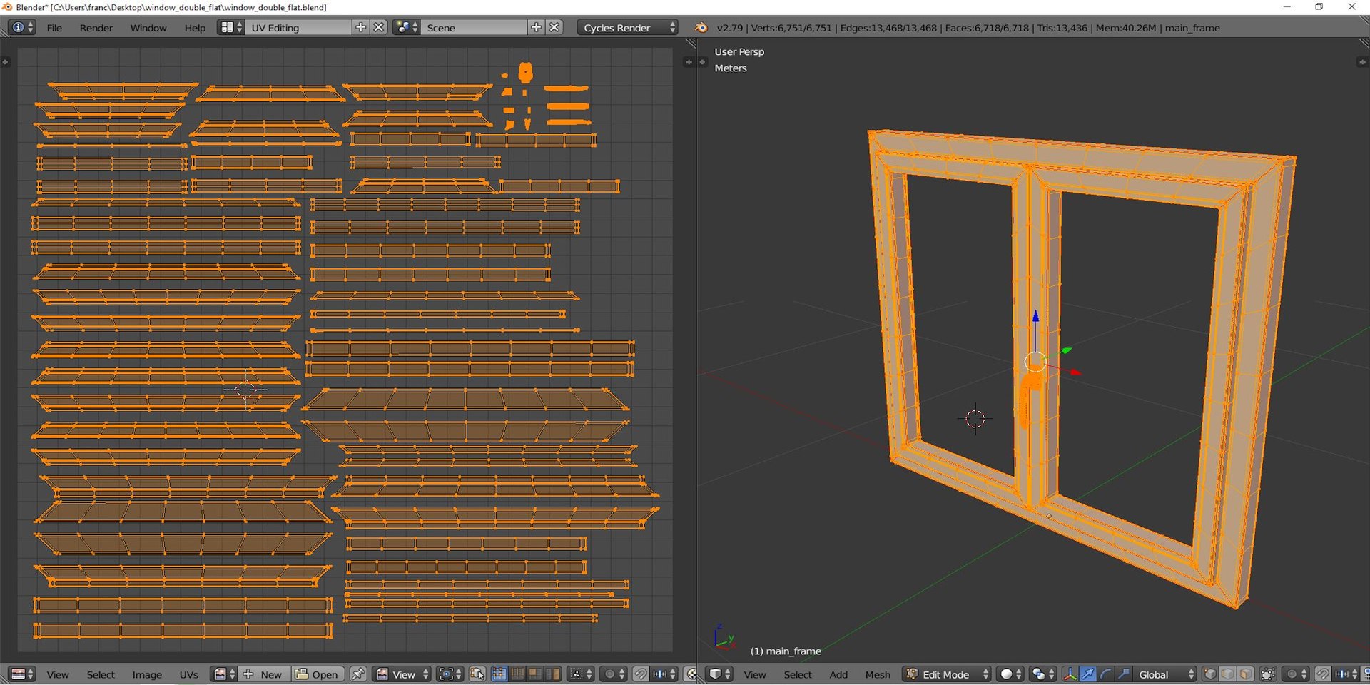 3D Model Window Double Flat - TurboSquid 1700839