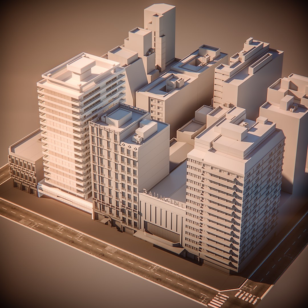 City Block Hotel 3d Max