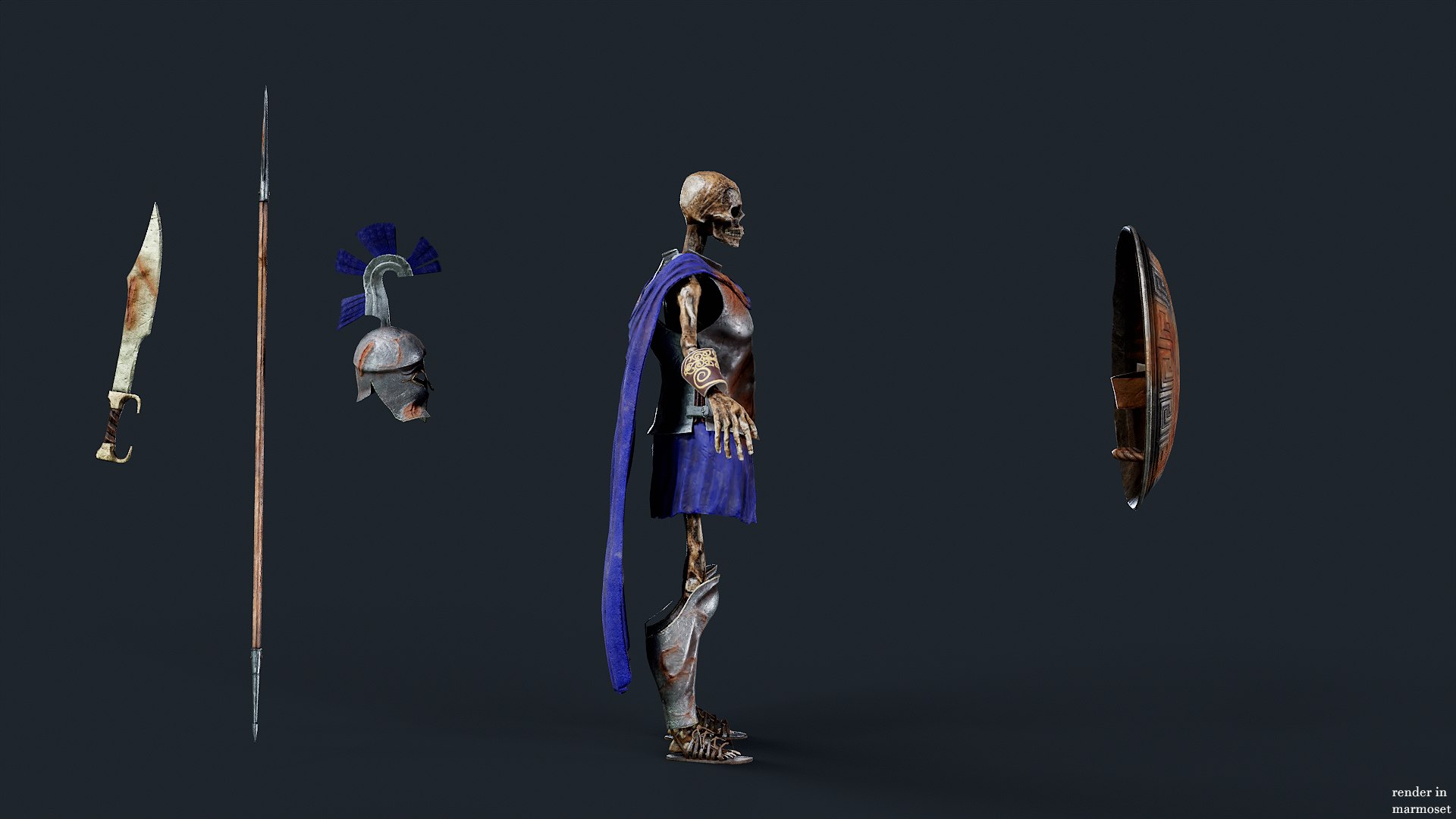 SKELETON SPARTAN ROYAL 3D Model - TurboSquid 2404605