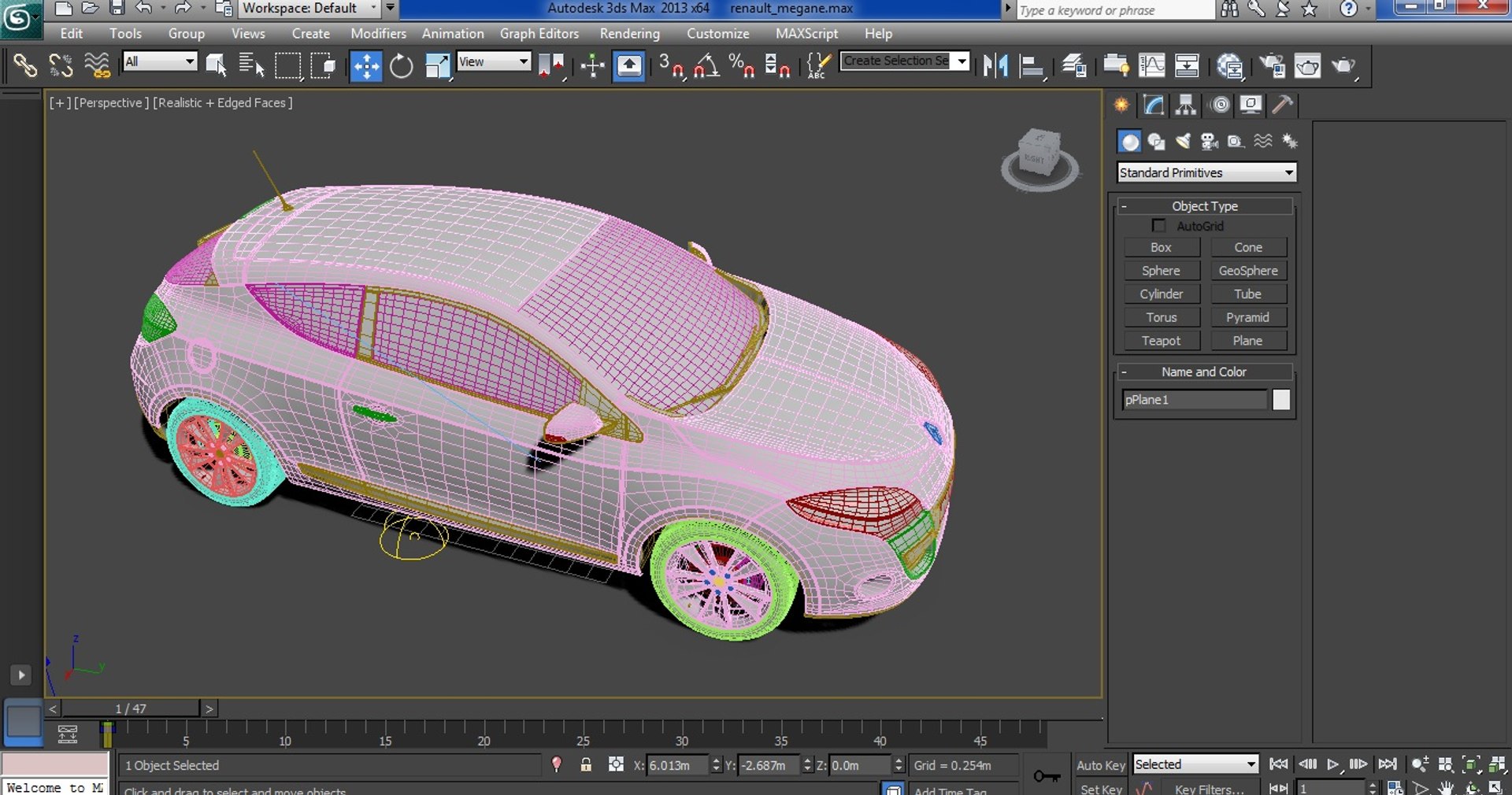 3d renault megane coupe model