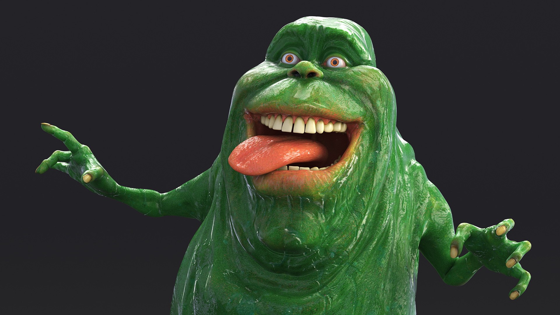 3D Green Ghost Slimer Flying Pose Model - TurboSquid 2049493
