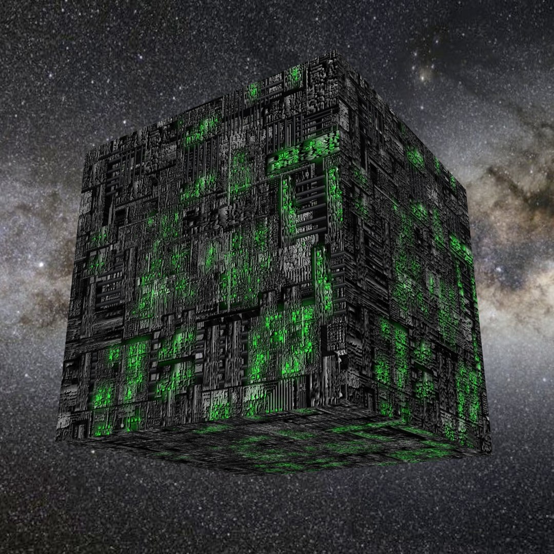 3d box building spaceship model