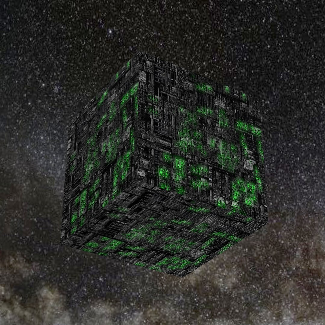 3d box building spaceship model