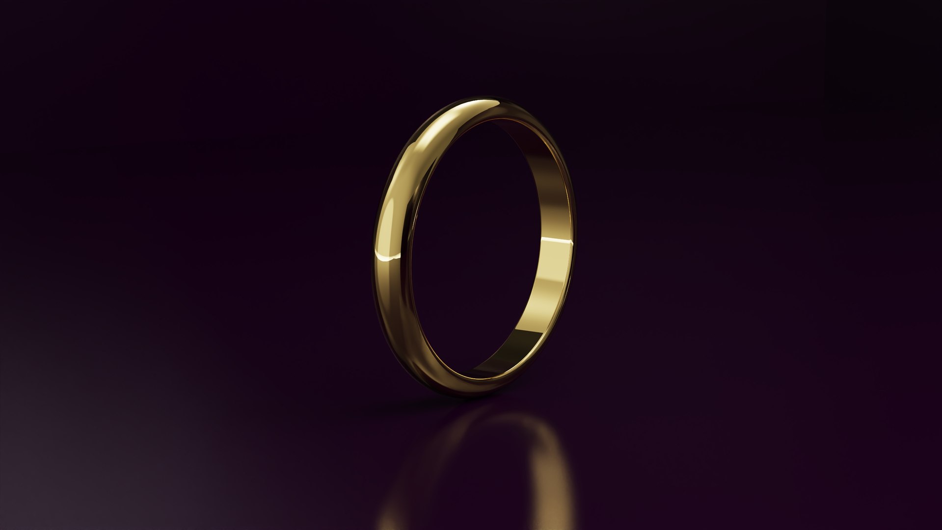 3D D Shape Gold Ring Model - TurboSquid 2237566