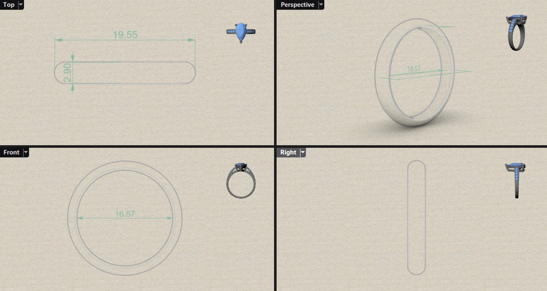 3D D Shape Gold Ring Model - TurboSquid 2237566