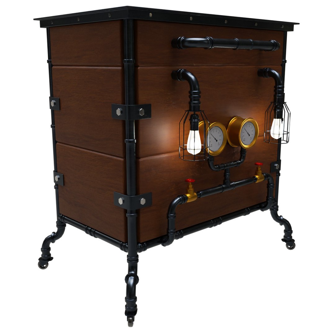 3D steampunk cabinet - TurboSquid 1666336