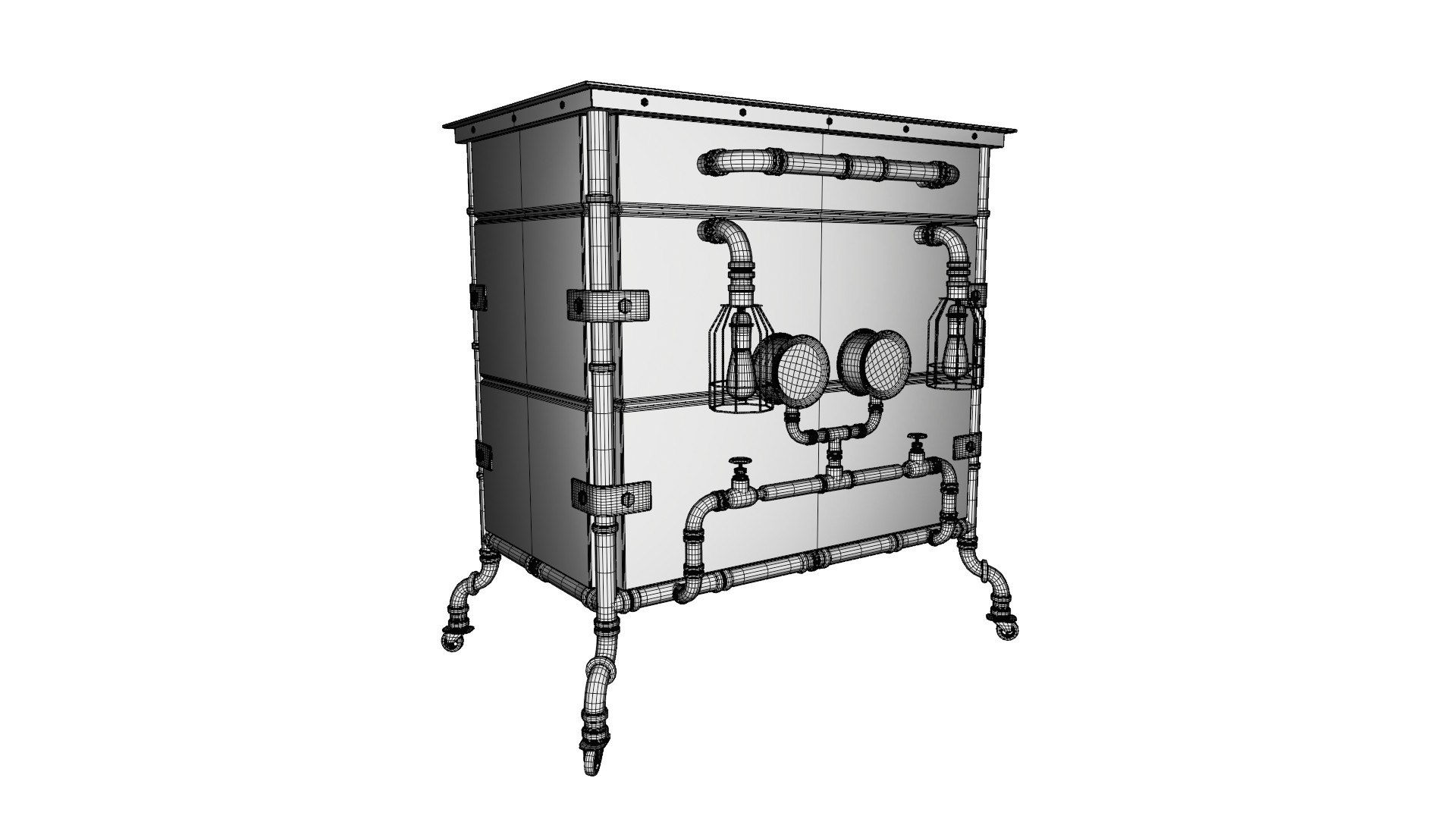 3D steampunk cabinet - TurboSquid 1666336