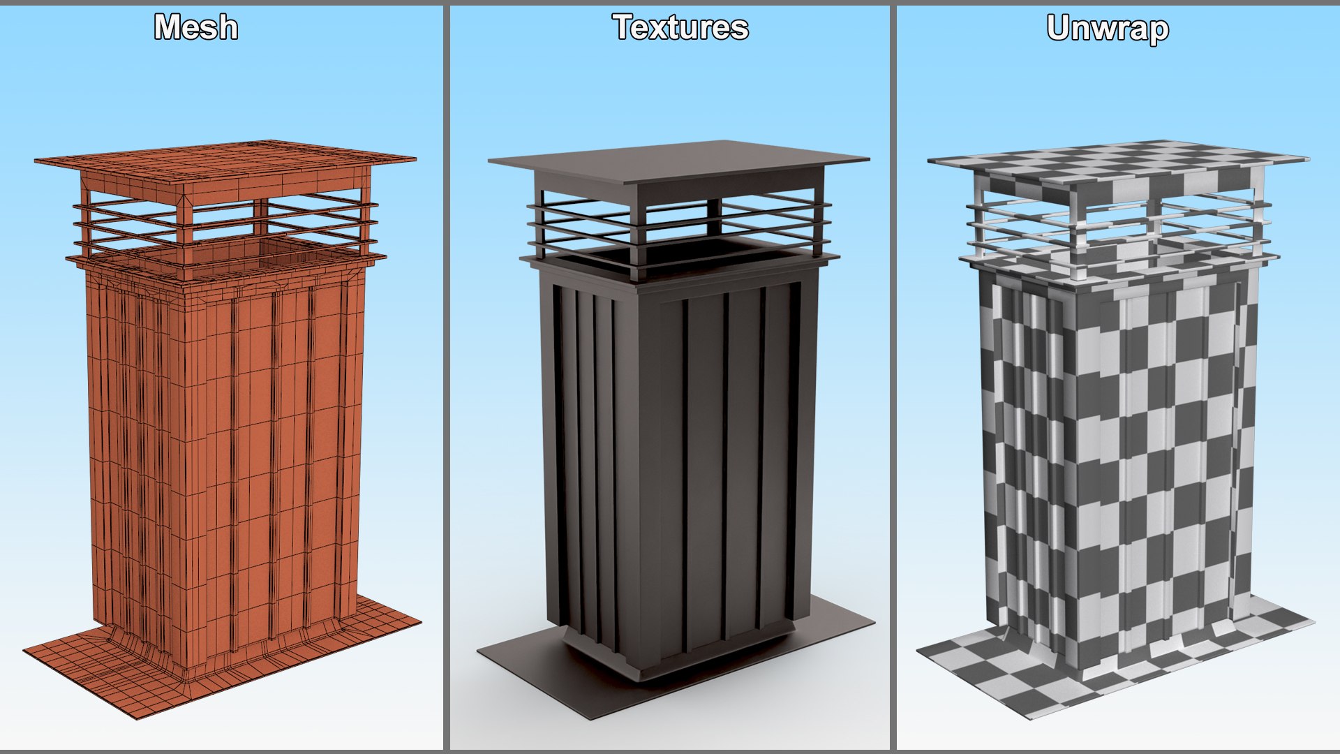 3D Square Black Metal Chimney Model - TurboSquid 2047734