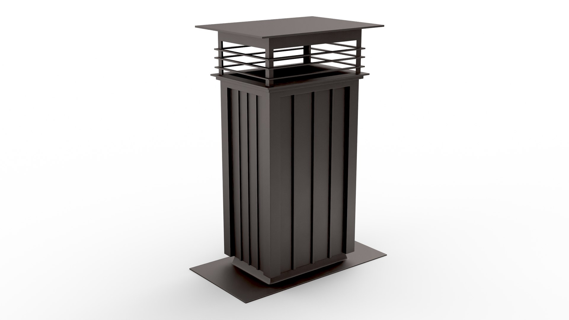 3D Square Black Metal Chimney Model - TurboSquid 2047734