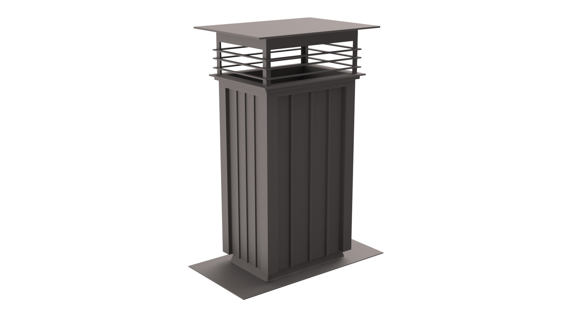 3D Square Black Metal Chimney Model - TurboSquid 2047734