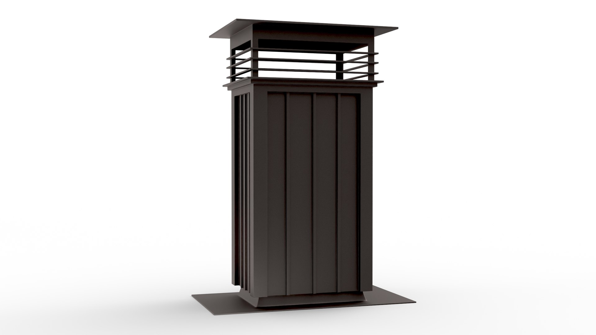 3D Square Black Metal Chimney Model - TurboSquid 2047734
