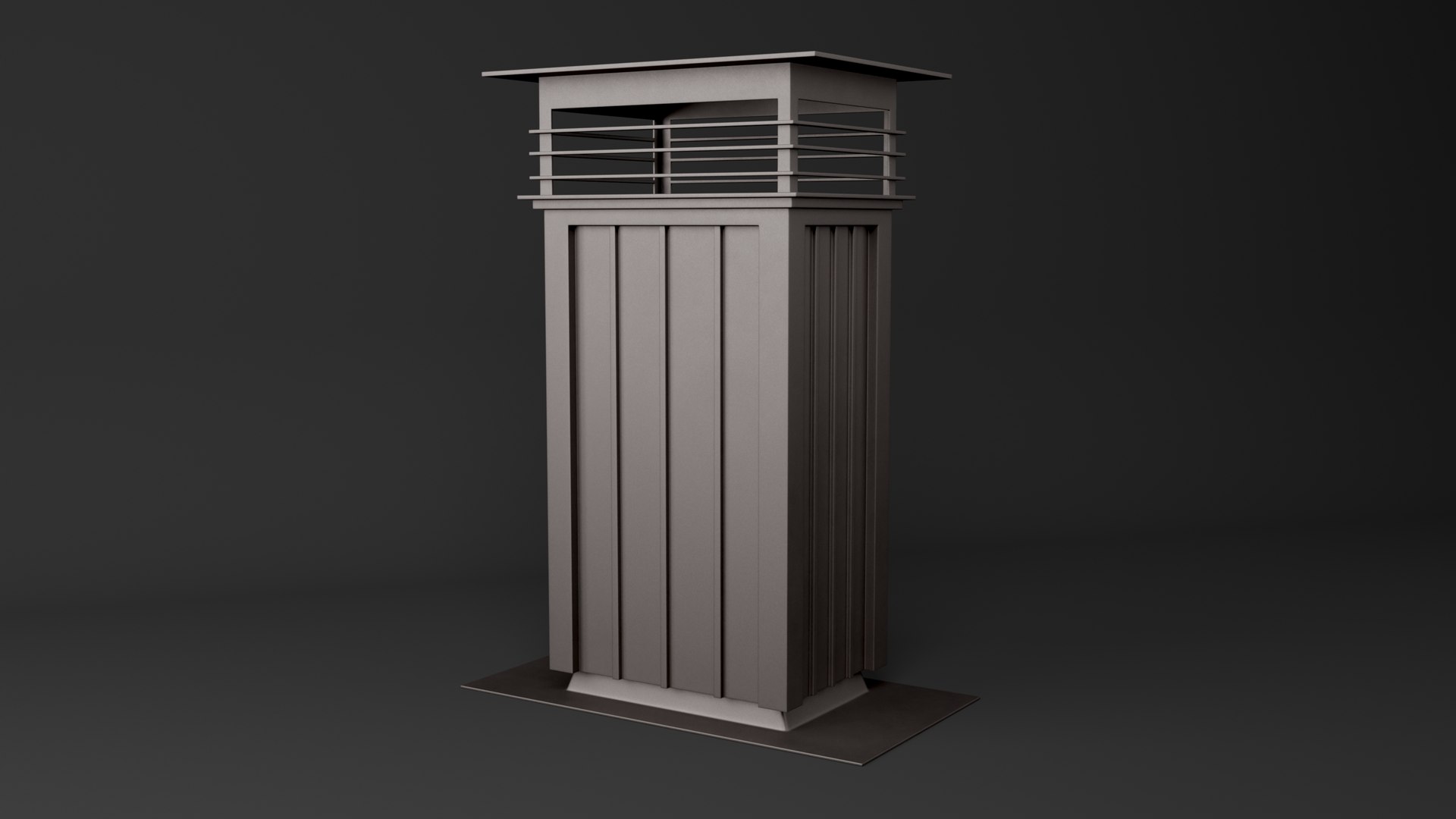 3D Square Black Metal Chimney Model - TurboSquid 2047734