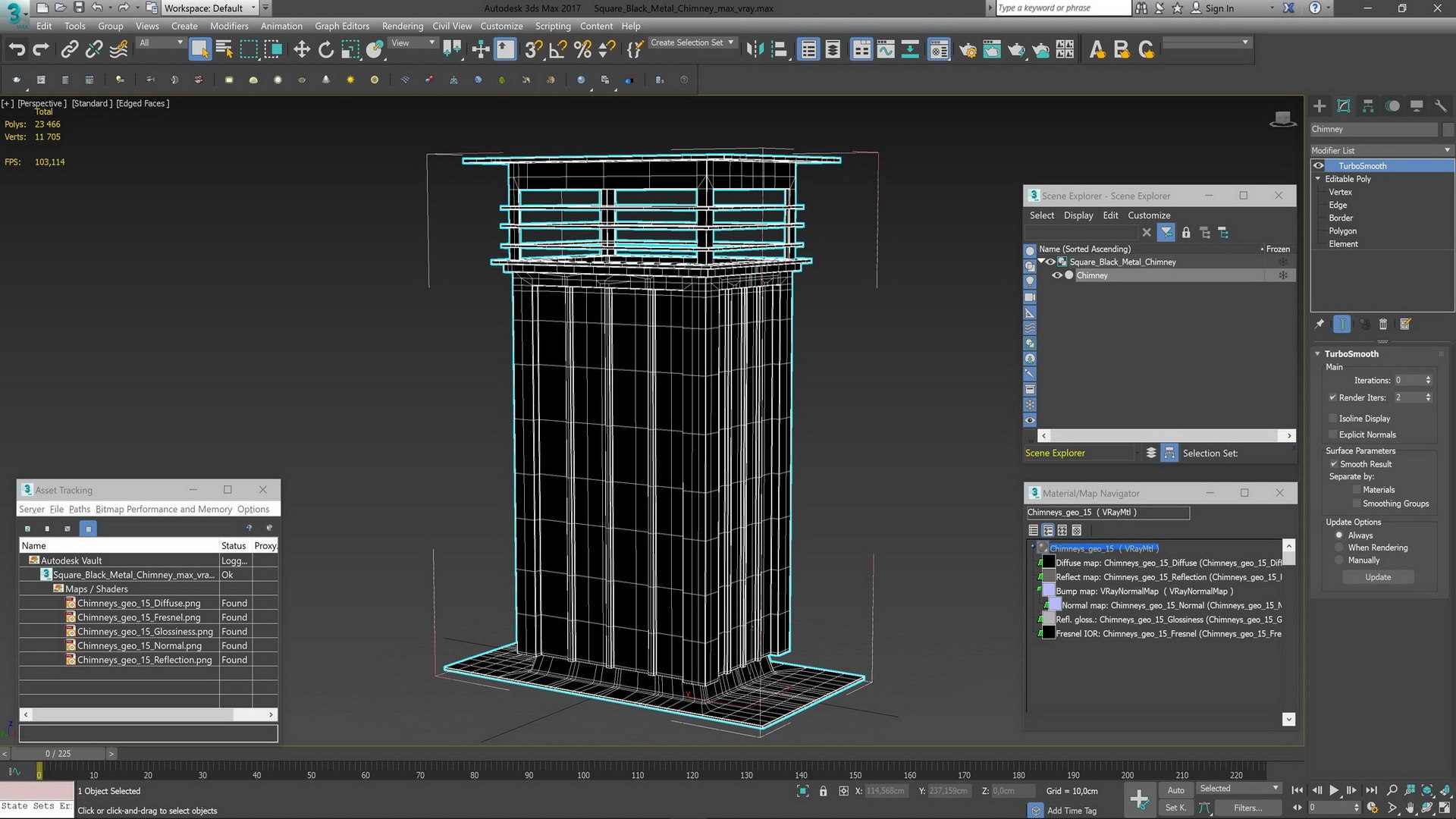 3D Square Black Metal Chimney Model - TurboSquid 2047734