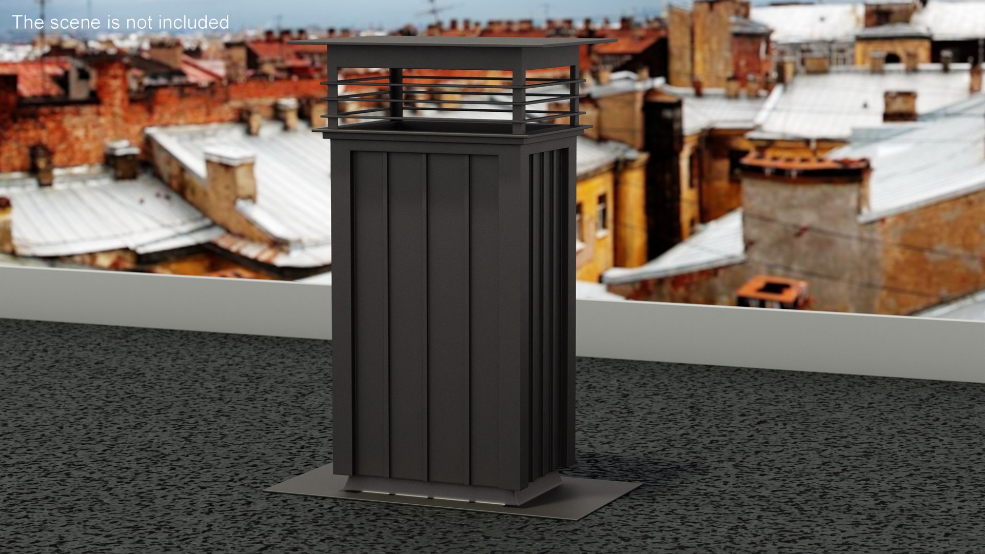 3D Square Black Metal Chimney Model - TurboSquid 2047734