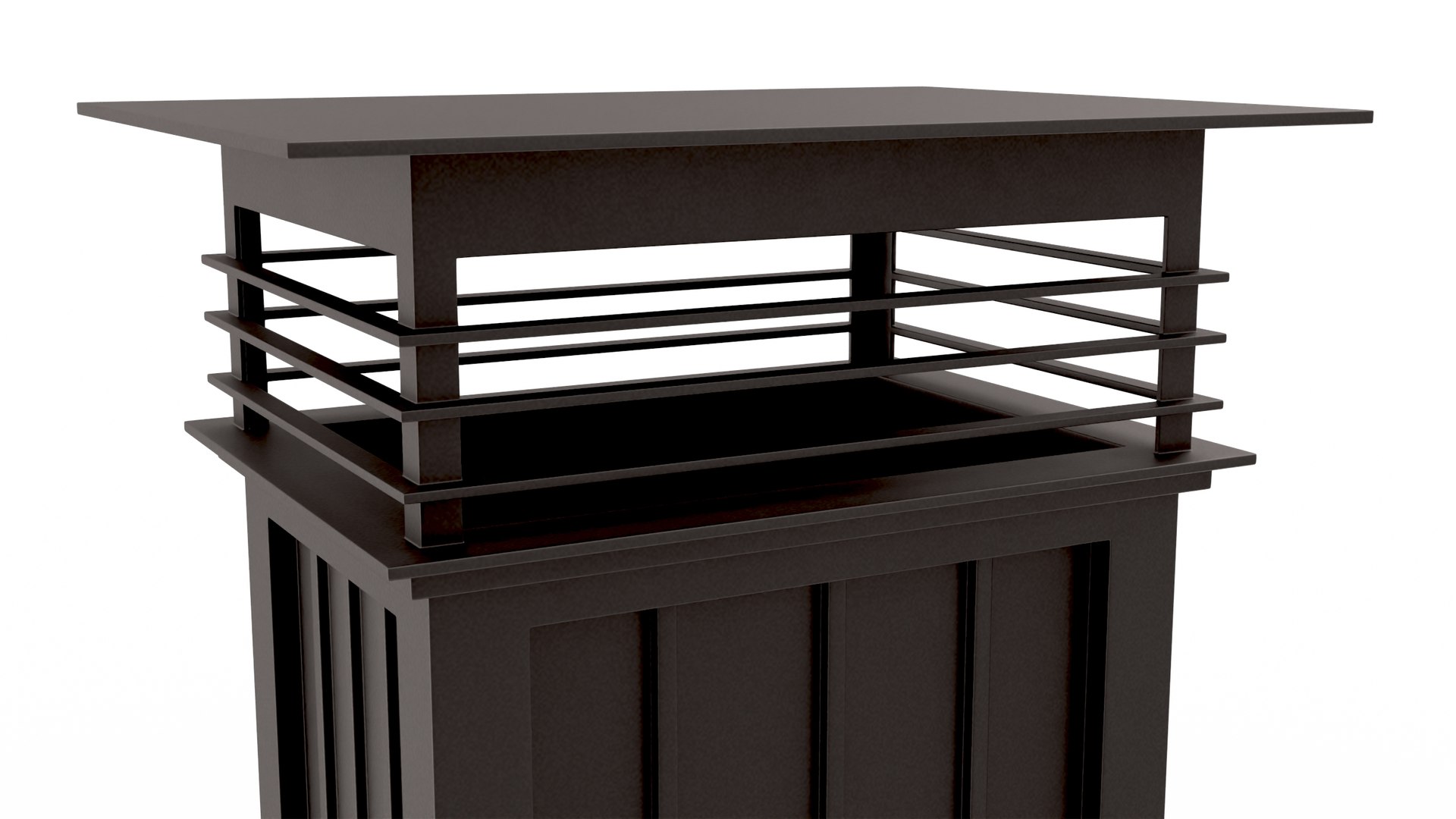 3D Square Black Metal Chimney Model - TurboSquid 2047734