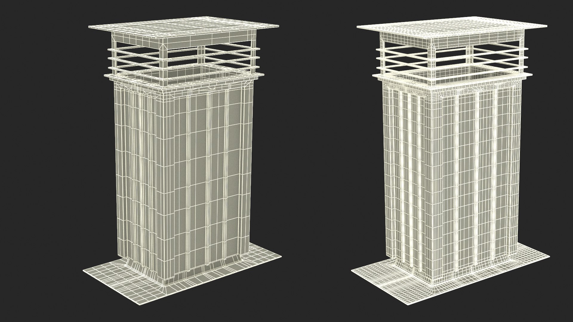 3D Square Black Metal Chimney Model - TurboSquid 2047734