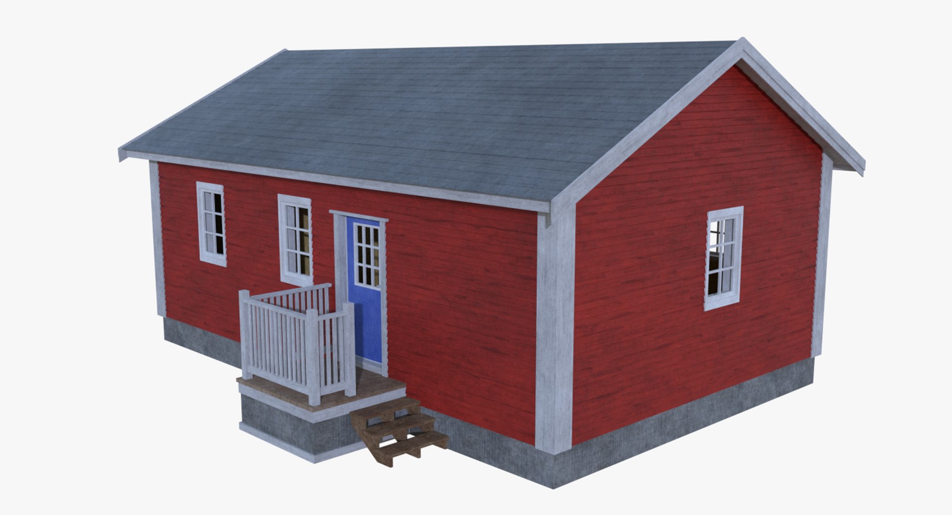 3d Scandinavian Cabin Interior Exterior Model