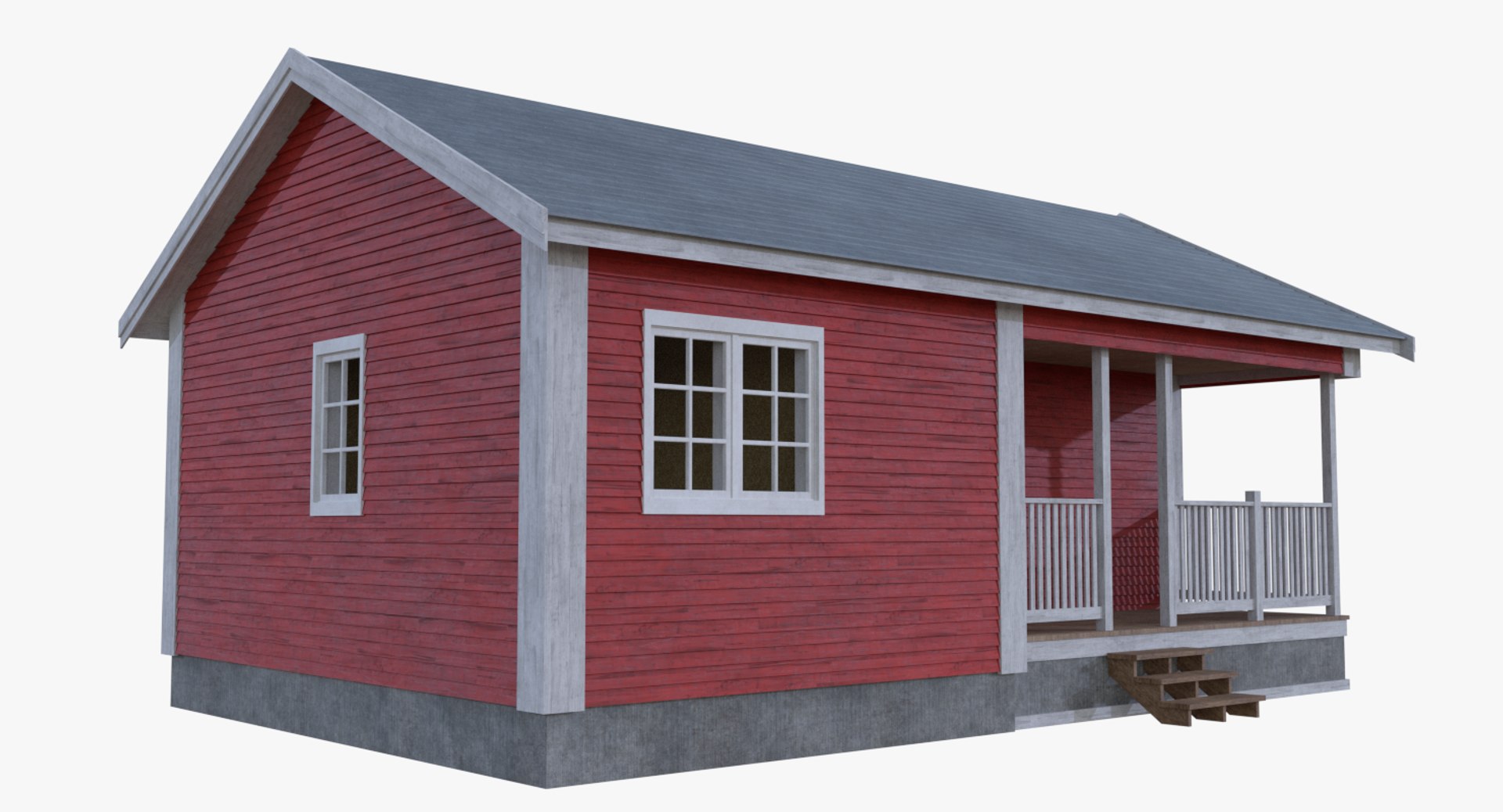 3d Scandinavian Cabin Interior Exterior Model