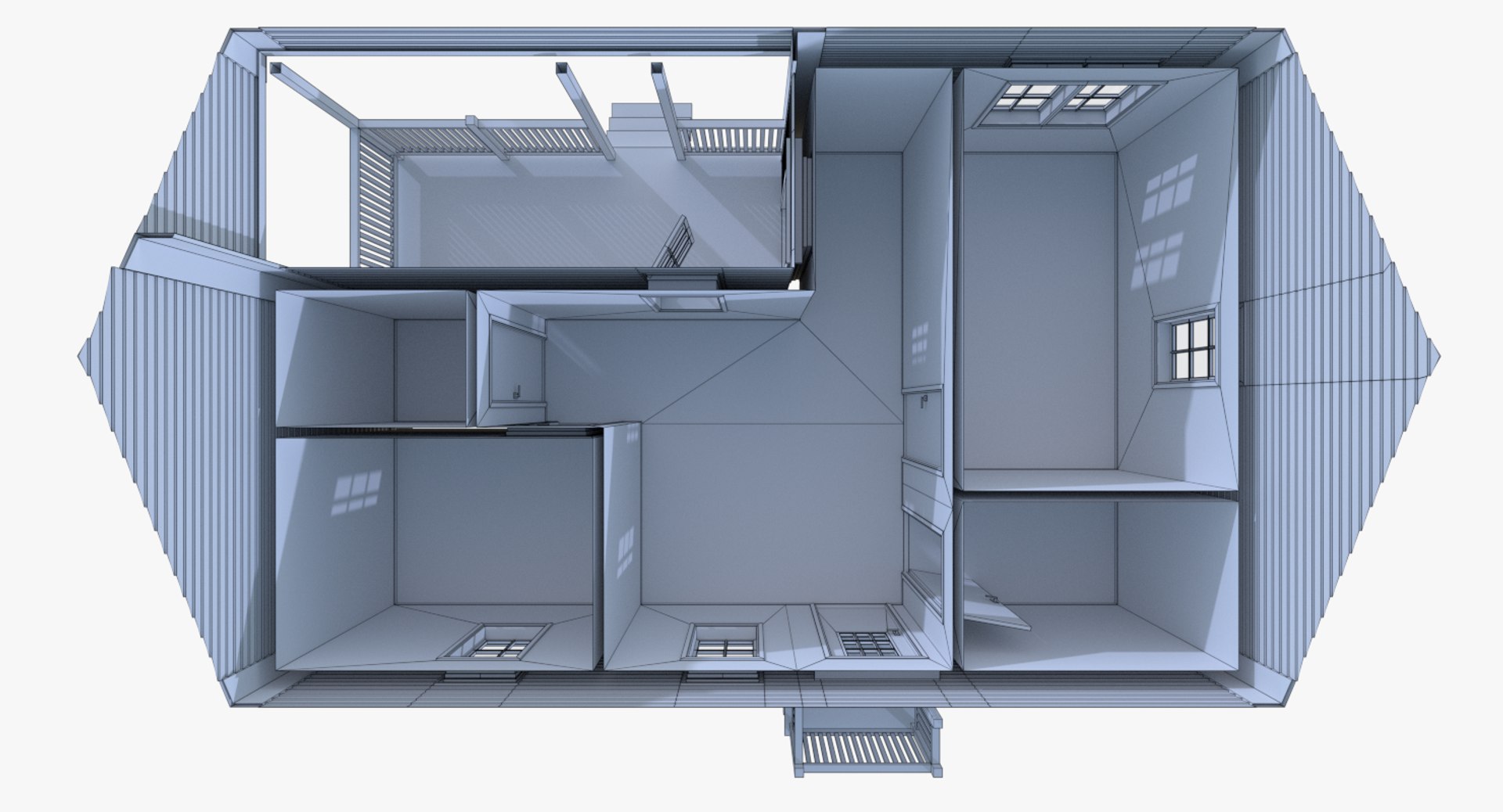 3d Scandinavian Cabin Interior Exterior Model