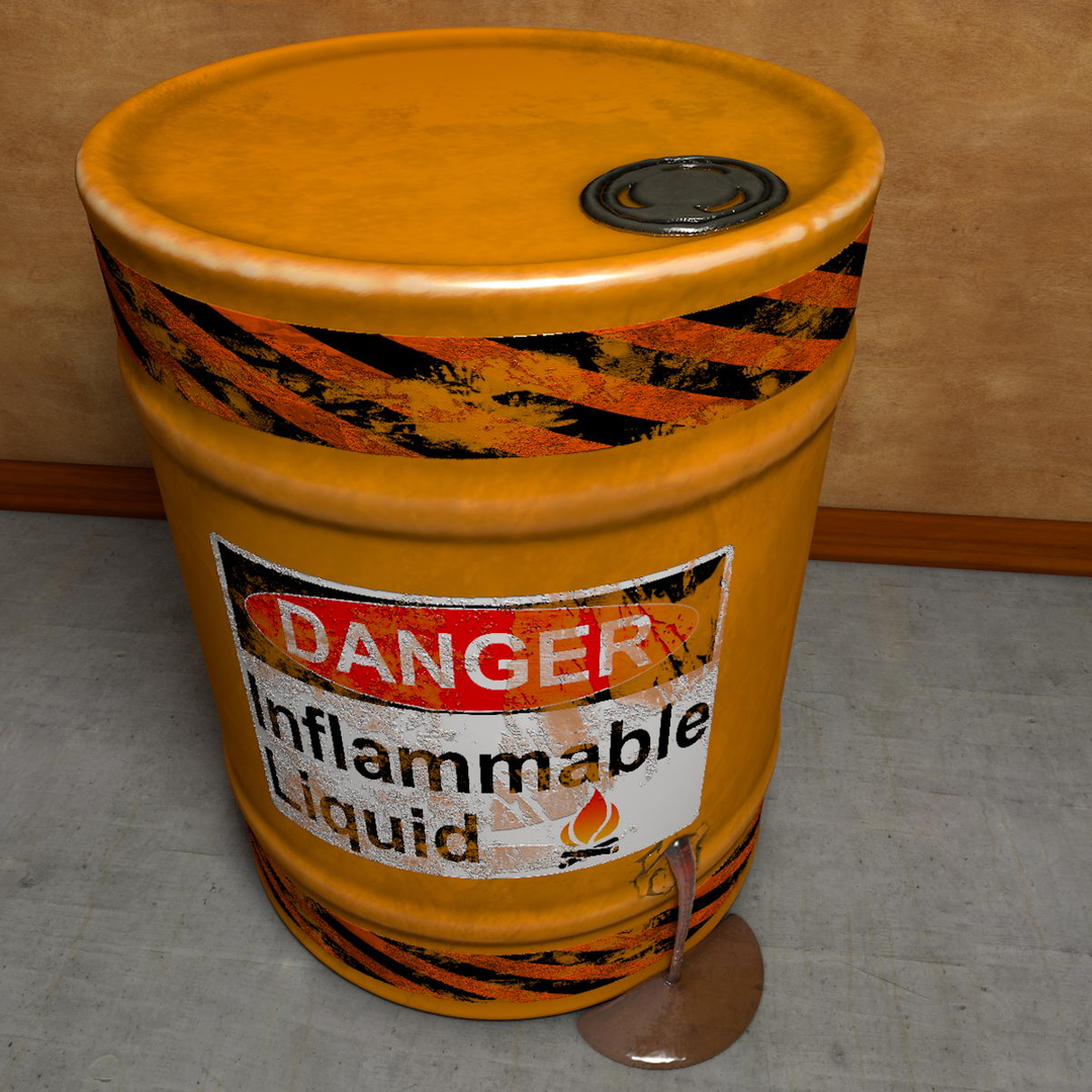 3d Model Of Leaky Metal Barrel