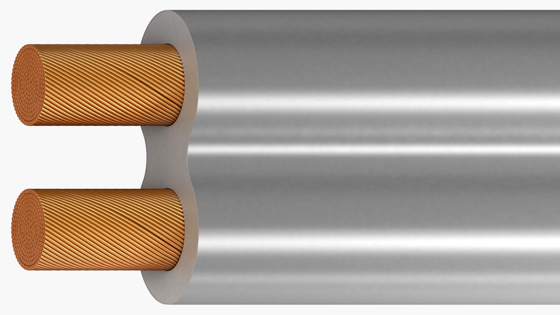 electrical cables parallel twin 3d model