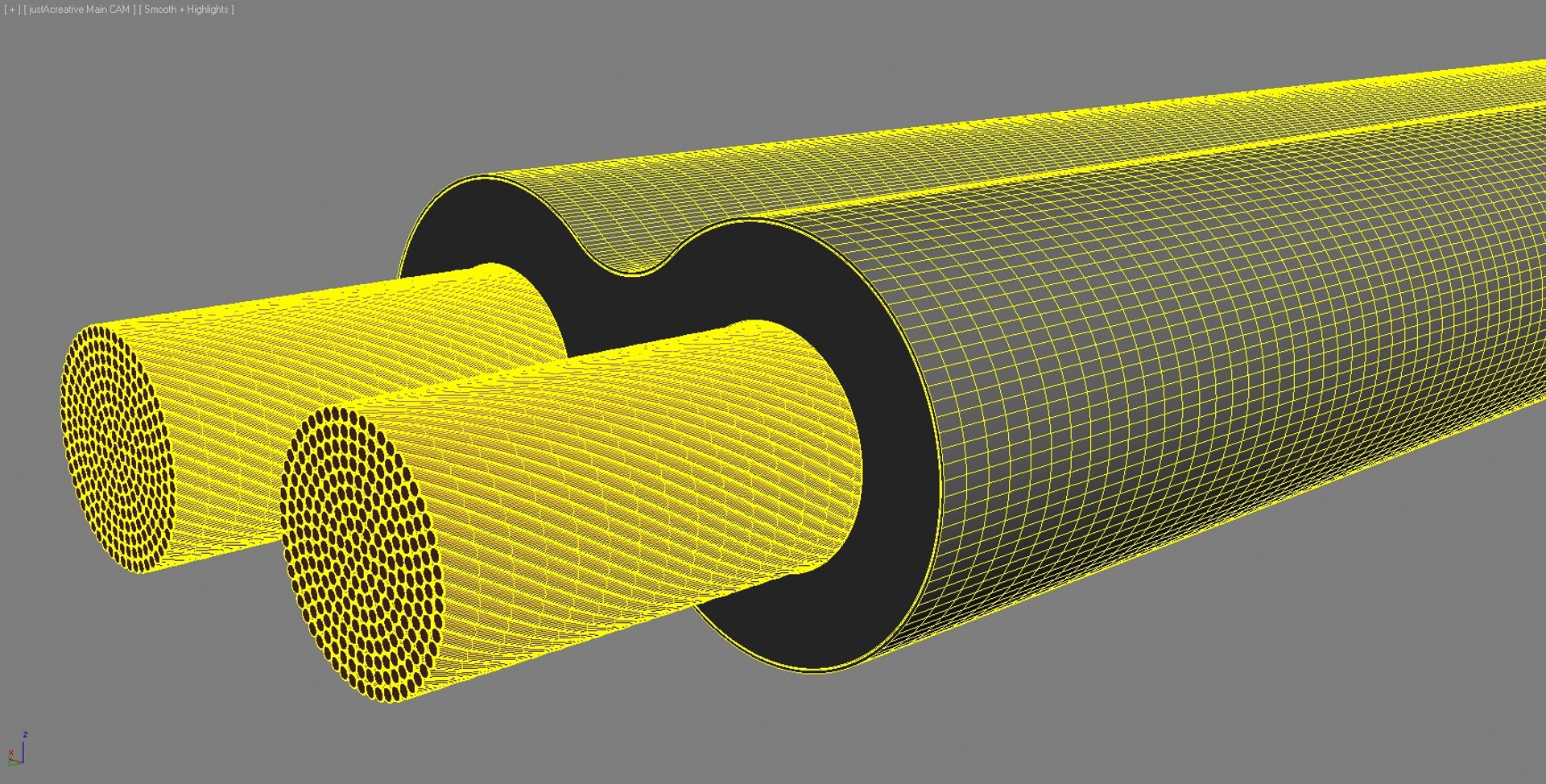 electrical cables parallel twin 3d model