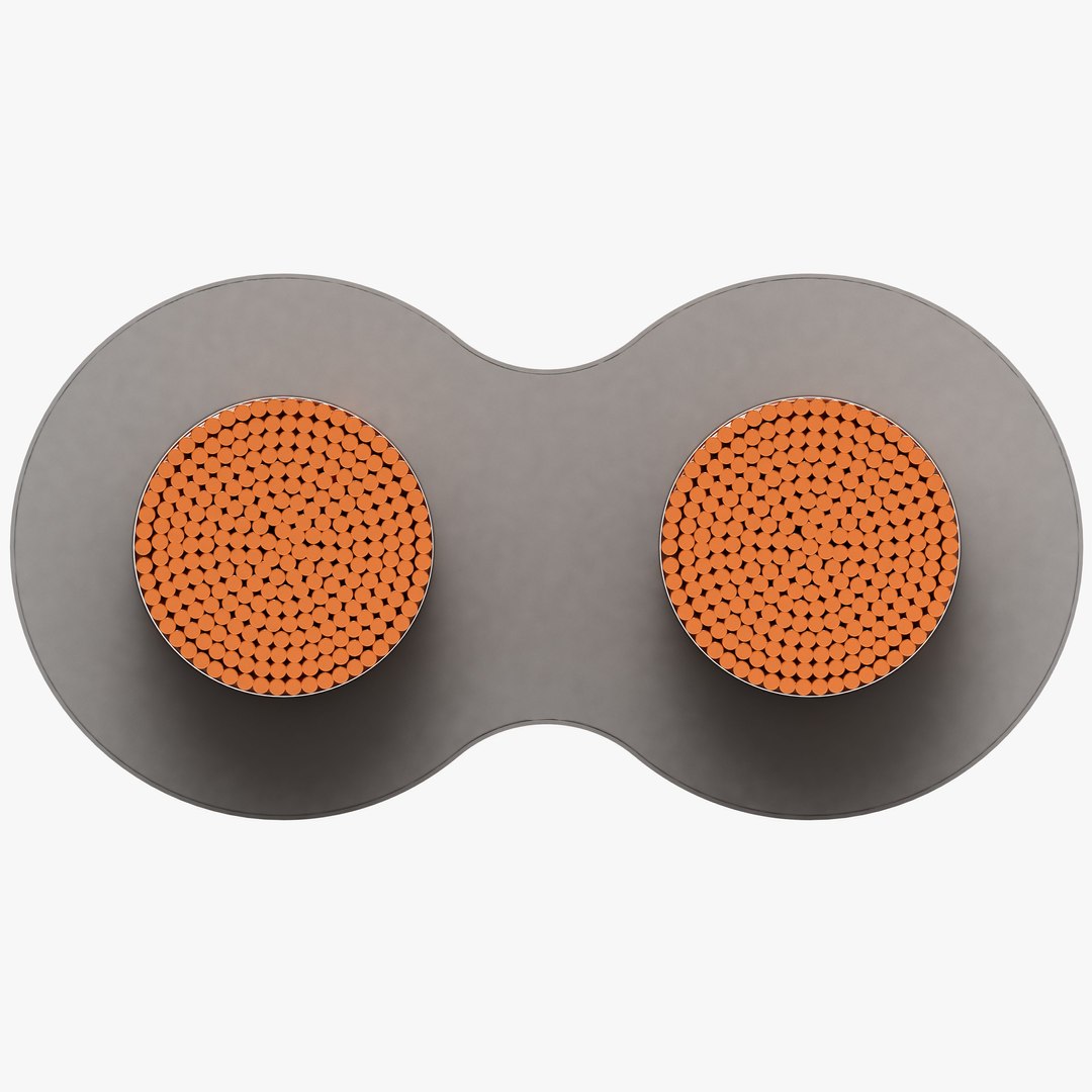 electrical cables parallel twin 3d model