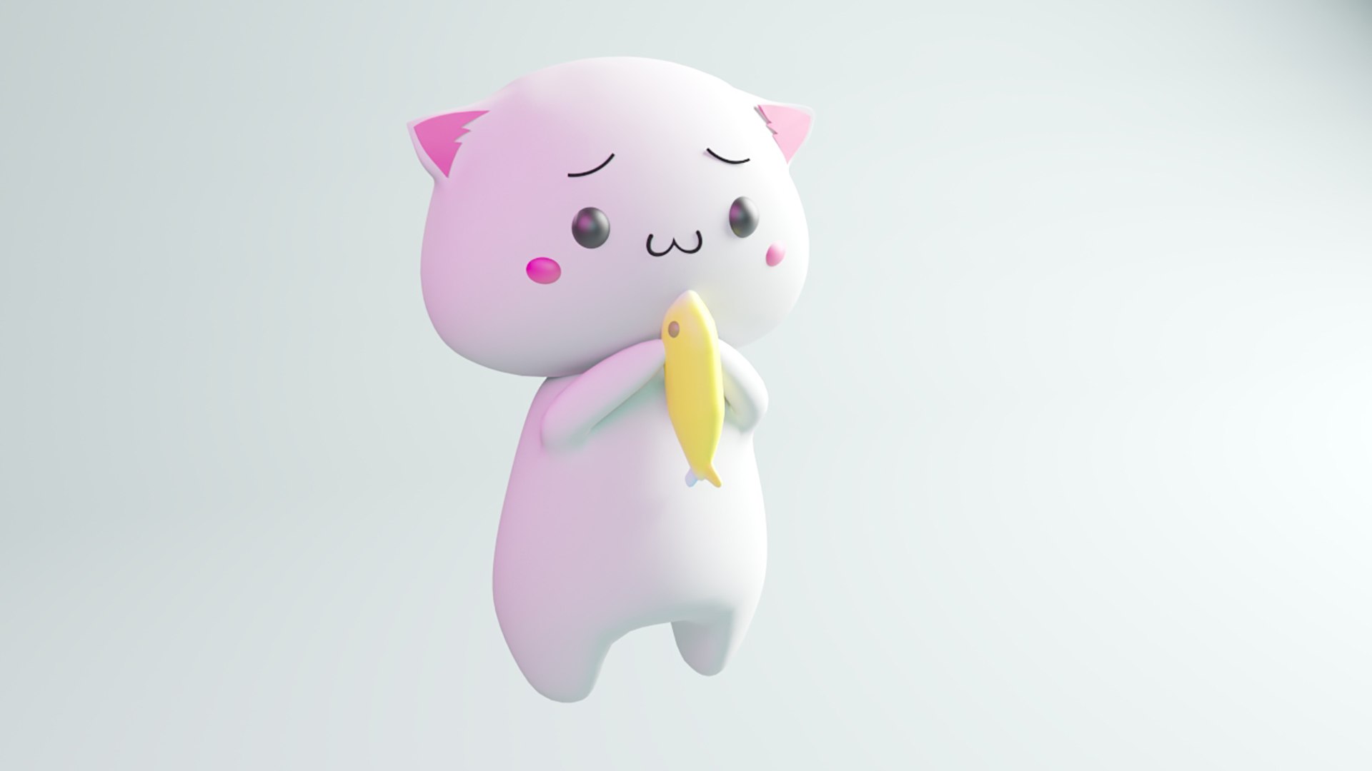 Cat Kawaii Mochi Model - TurboSquid 1991939