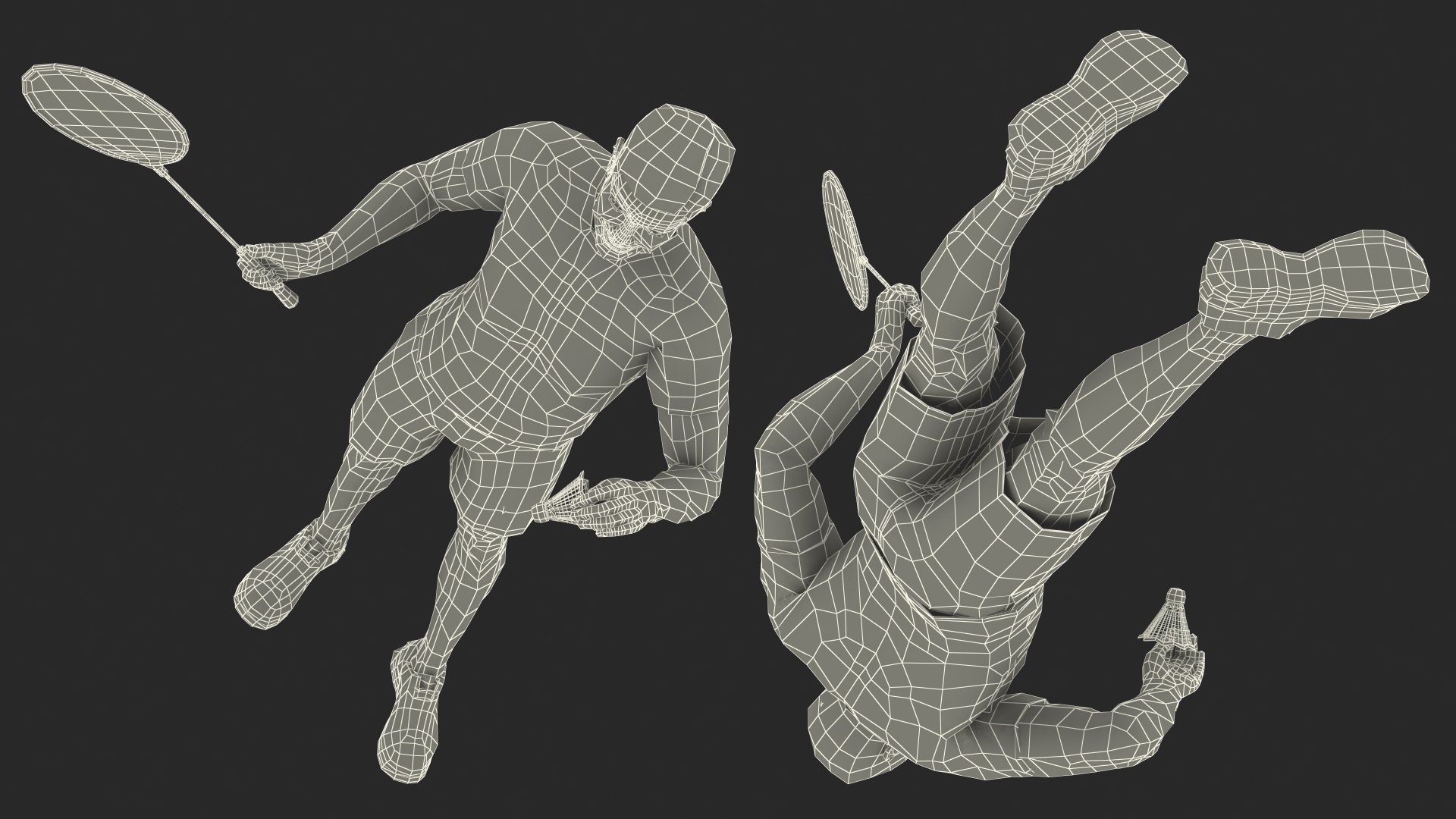 3D Model Asian Man With Badminton Racket Standing Pose - TurboSquid 1816805