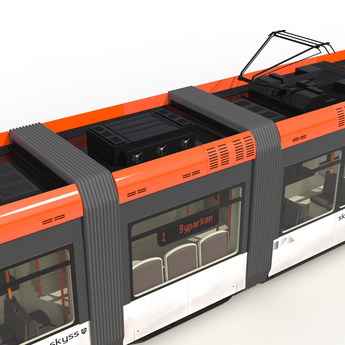 3d model light rail train bybanen