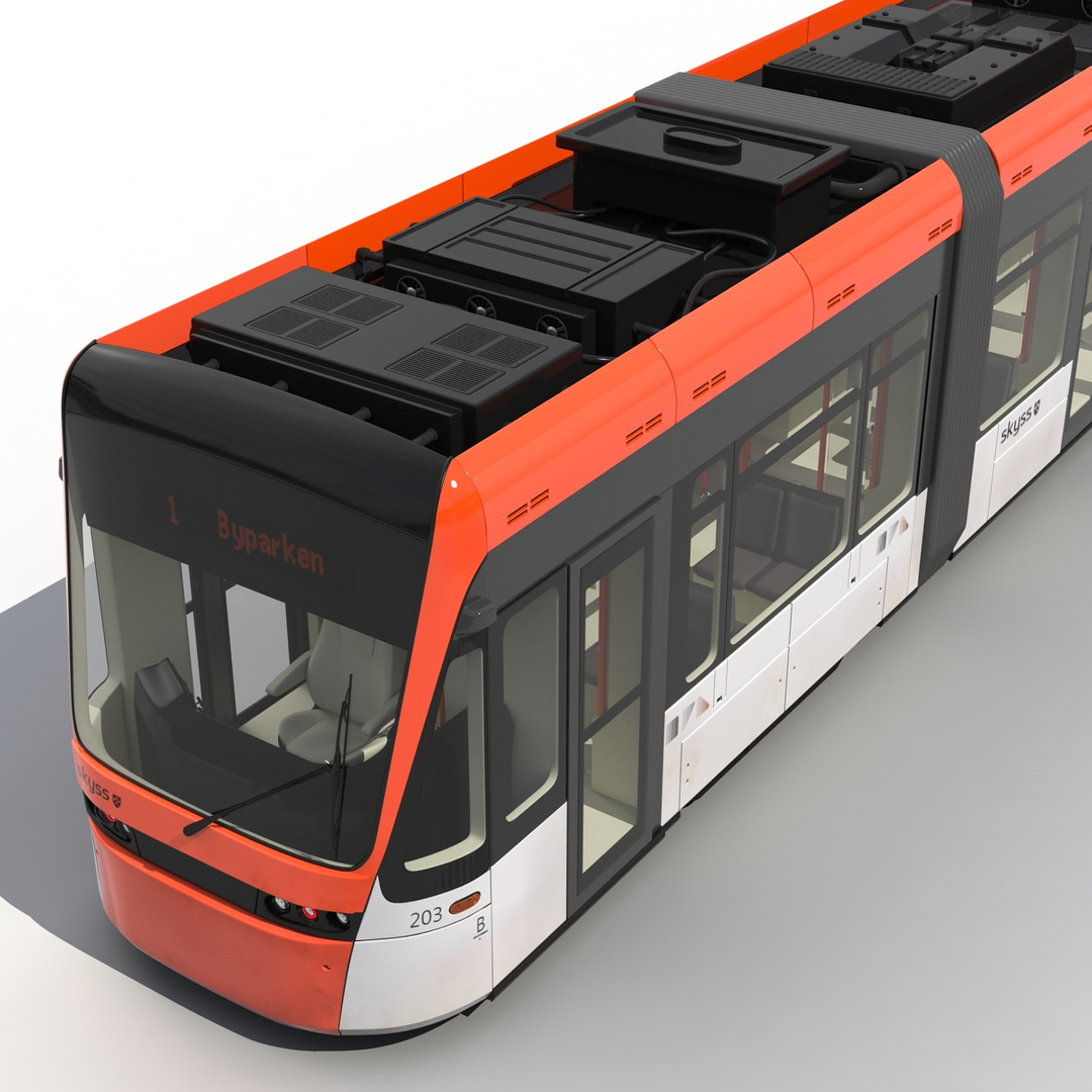 3d model light rail train bybanen