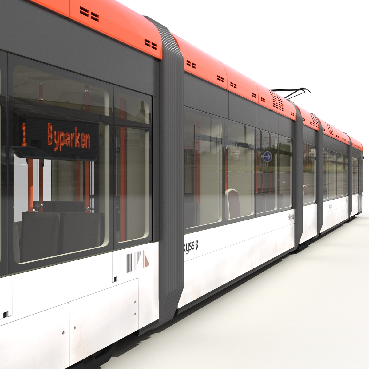 3d model light rail train bybanen
