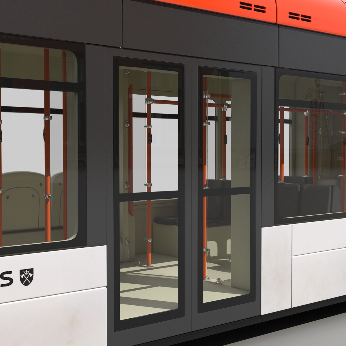 3d model light rail train bybanen