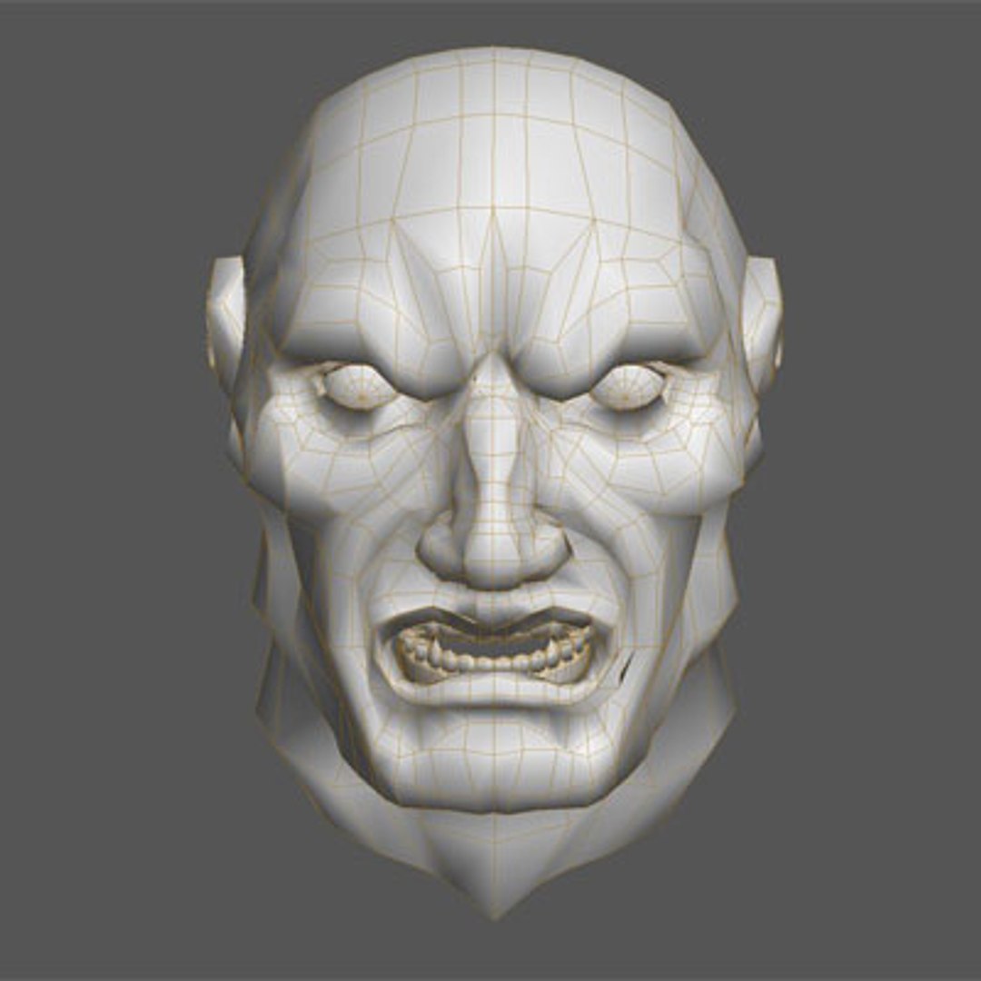 3d Angry Male Head Model