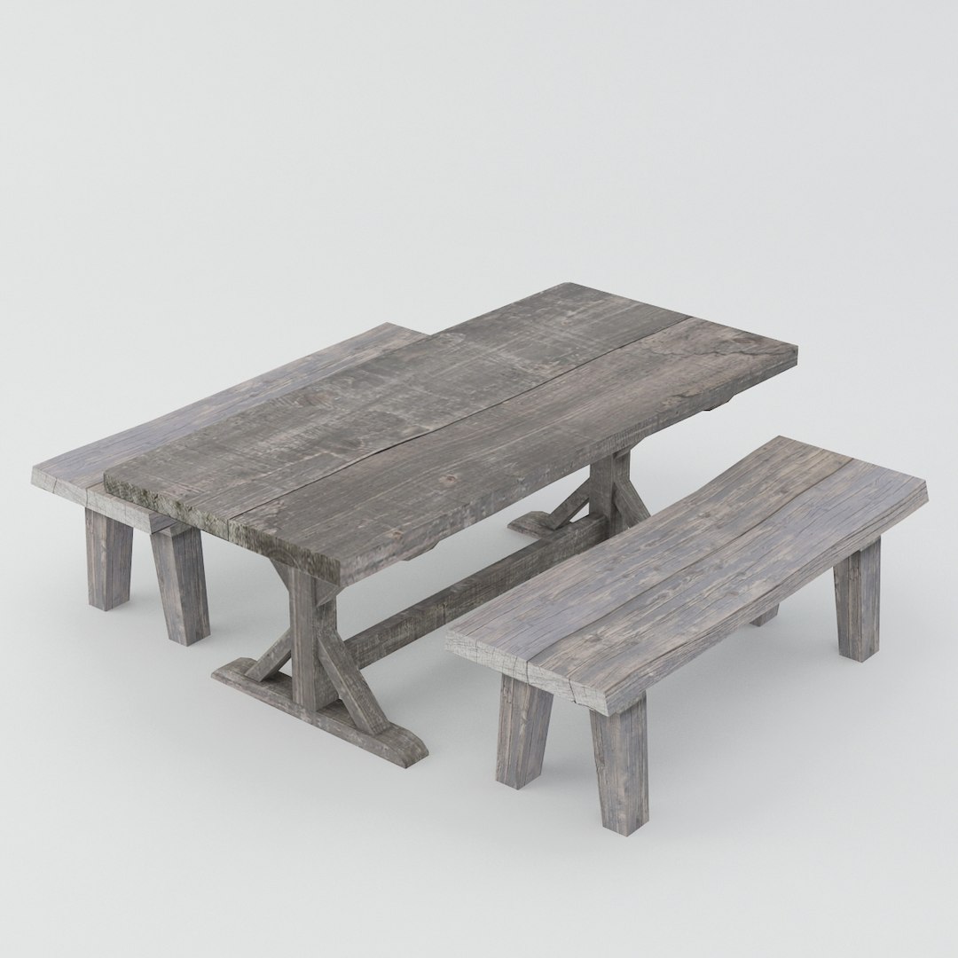 3d Model Late Trestle Table