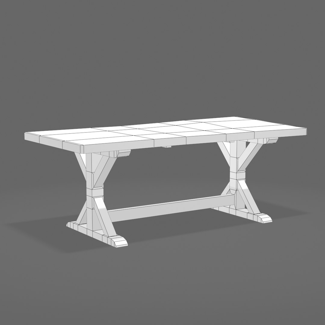 3d Model Late Trestle Table