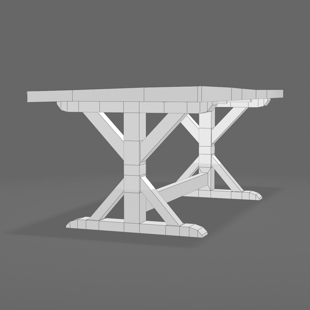 3d Model Late Trestle Table