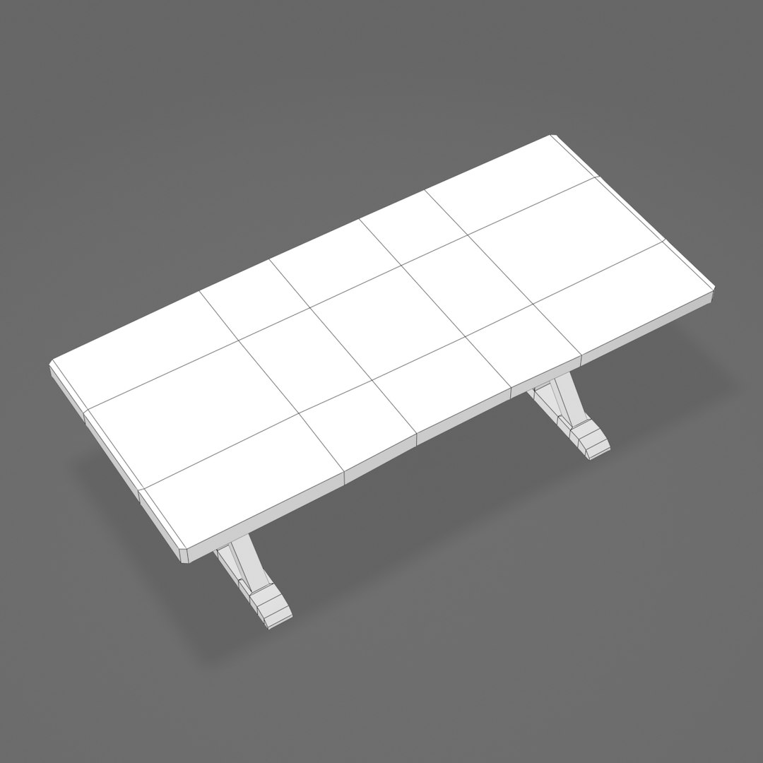 3d Model Late Trestle Table