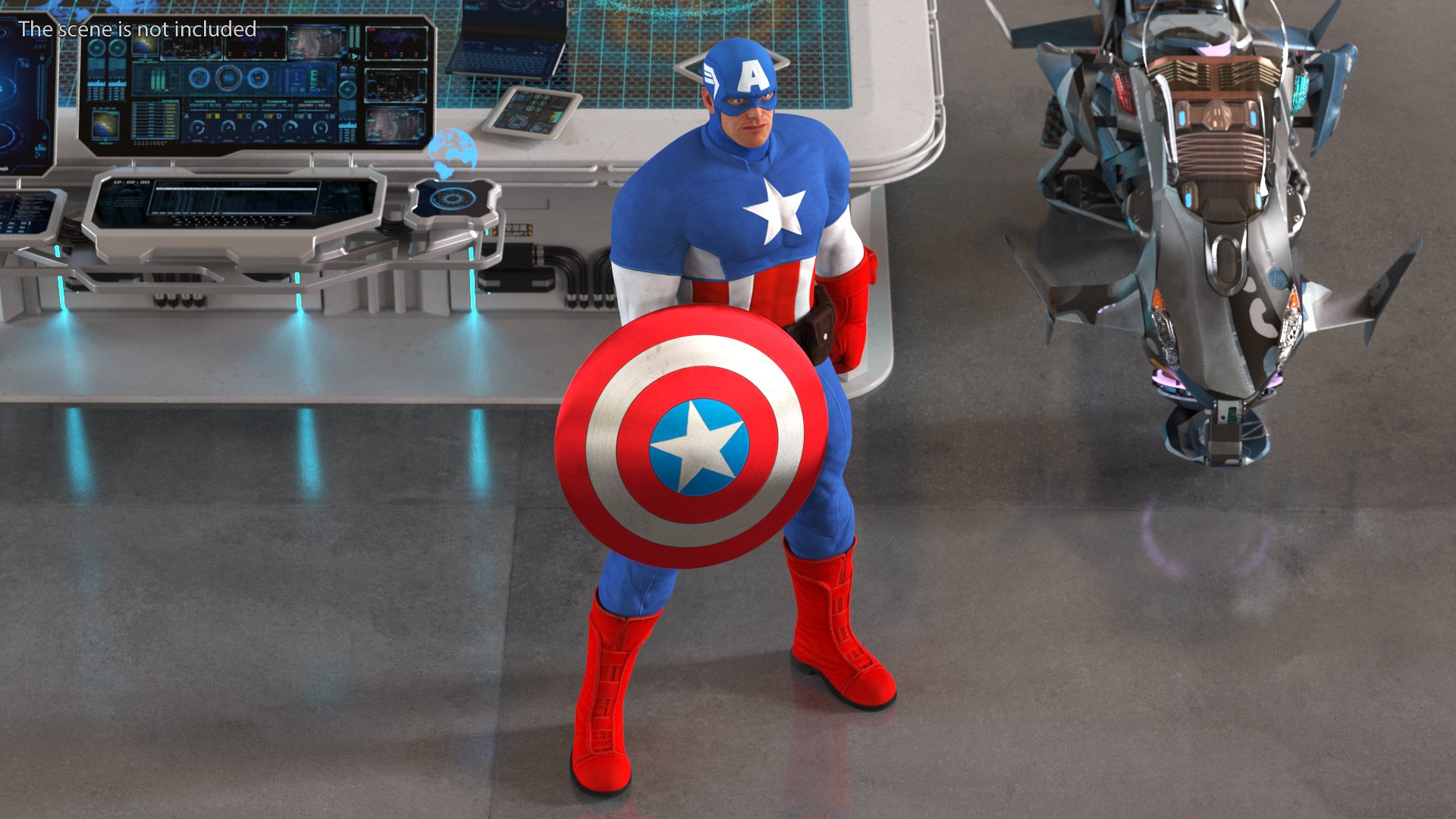 Marvel Comics Captain America Standing Pose 3D - TurboSquid 2057974