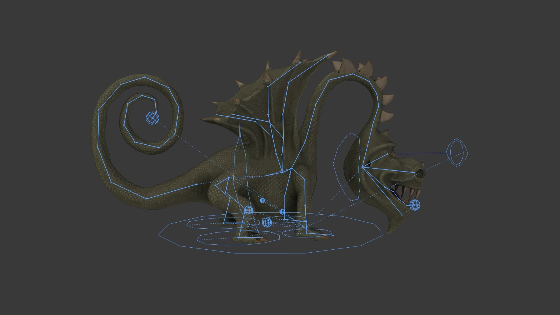 Cartoon Dragon Animation Obj