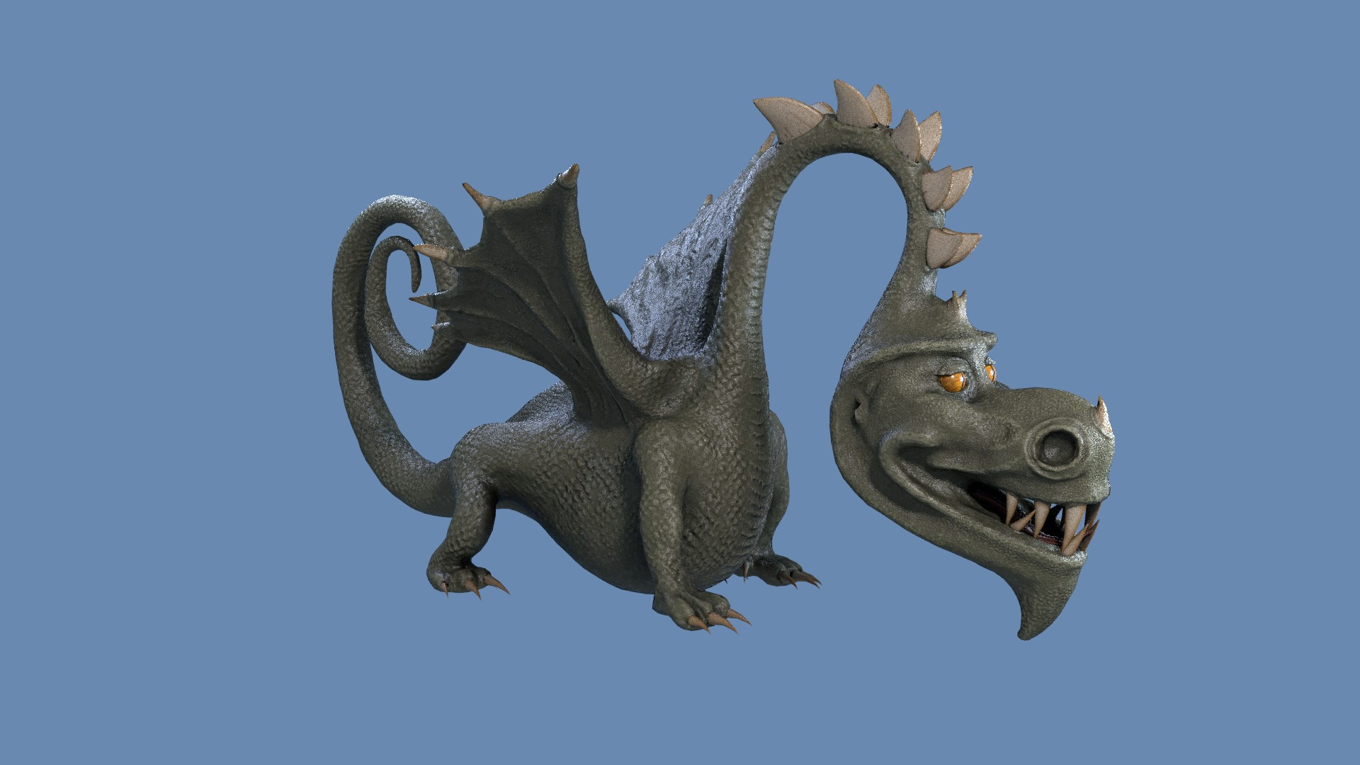 Cartoon Dragon Animation Obj